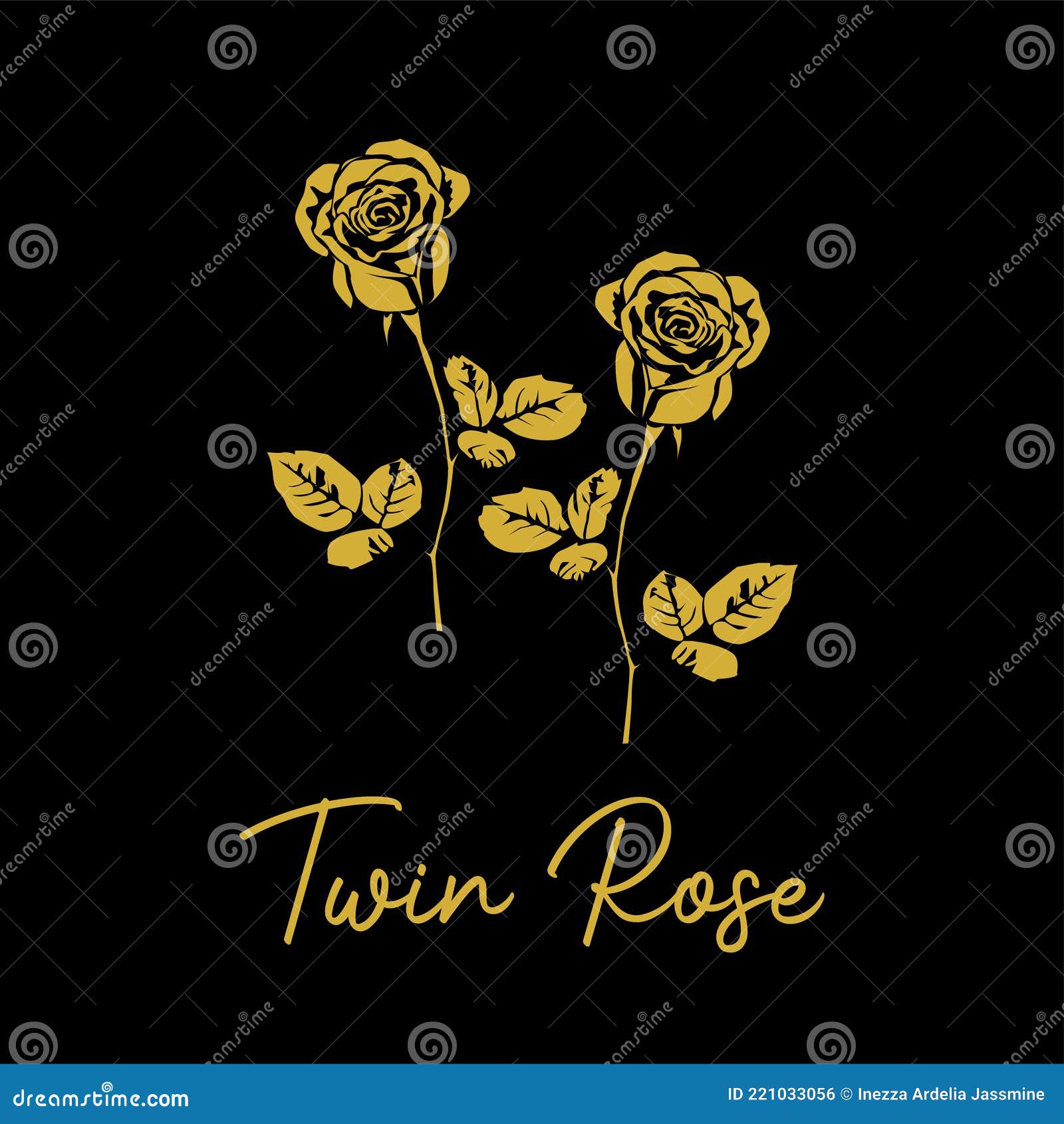 Illustration Vector Graphic of Twin Rose Stock Vector - Illustration of ...