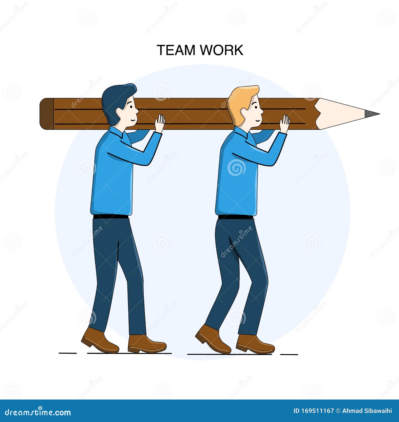 Illustration Vector Graphic Two People Teamwork Good for Web and Poster ...