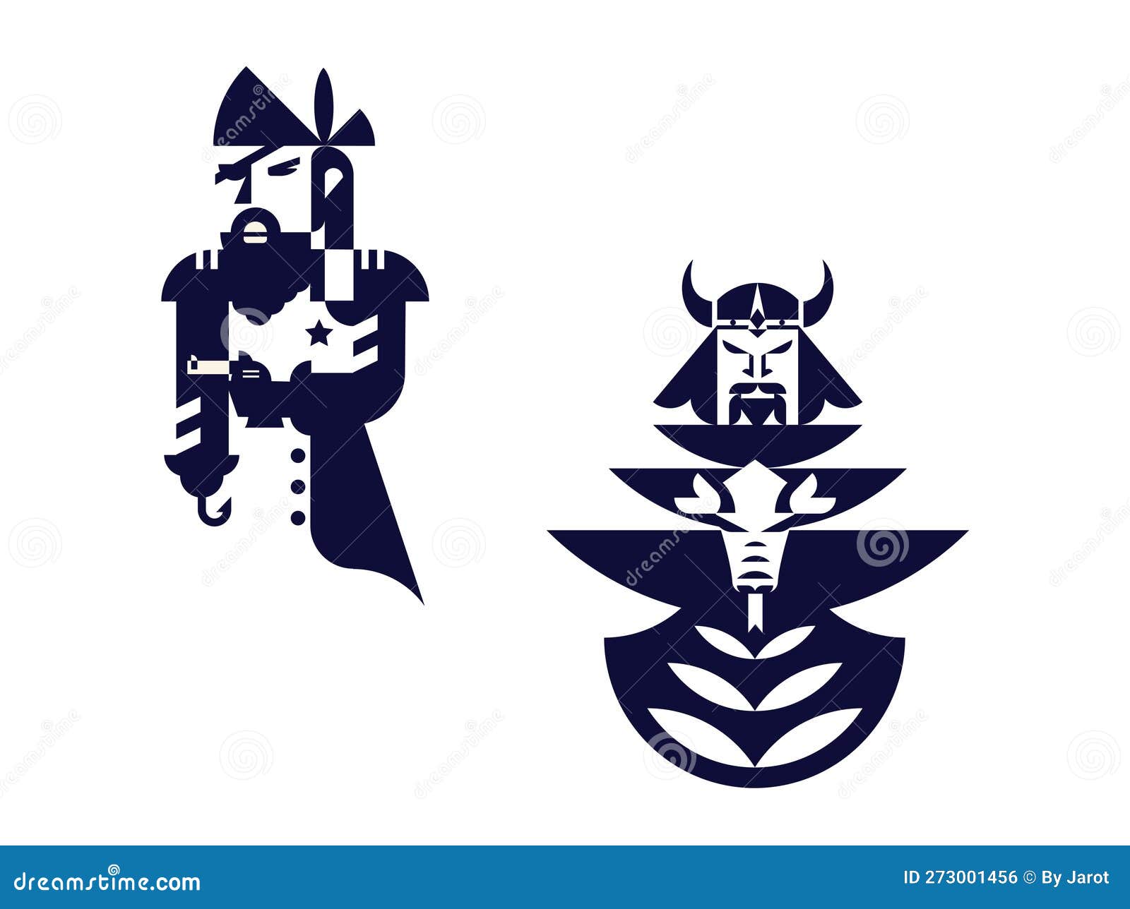 Illustration Vector Graphic of Vikings and Pirates with Minimalist ...