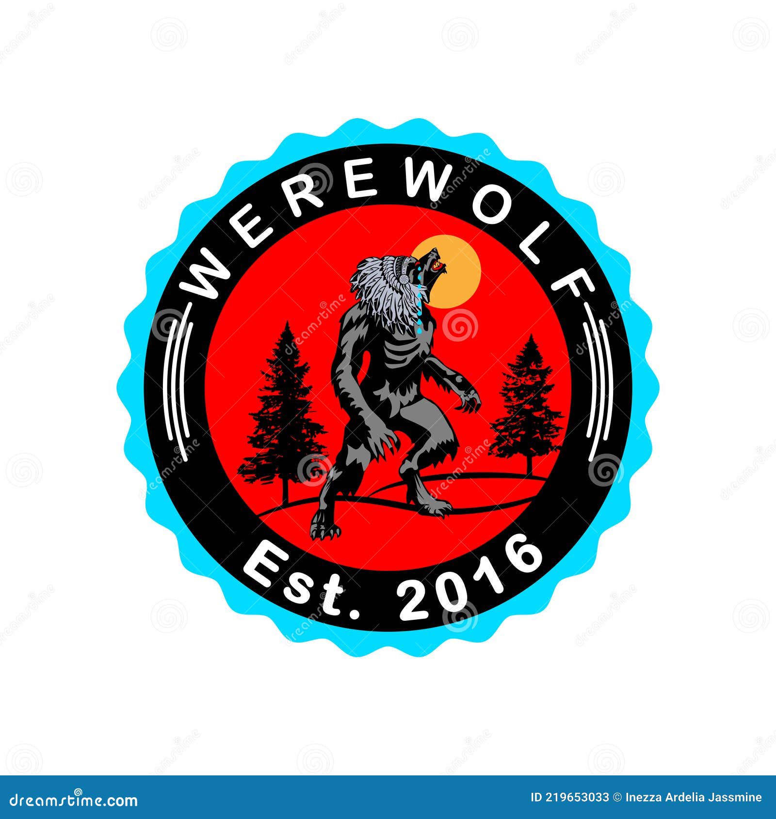Werewolf Logo Illustration Cartoon Vector | CartoonDealer.com #155544407