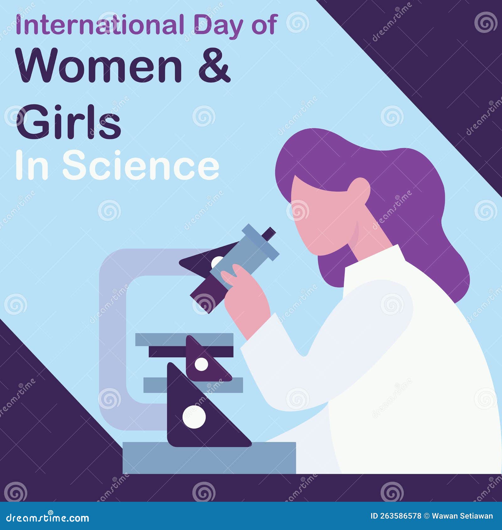 Illustration Vector Graphic of a Woman is Using a Microscope To Look at ...