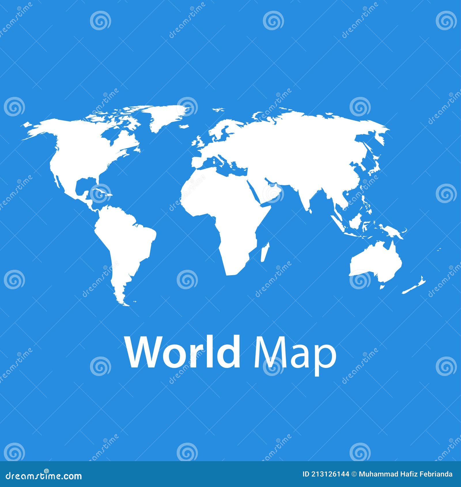 Illustration Vector Graphic of World Map on Blue Background Stock ...