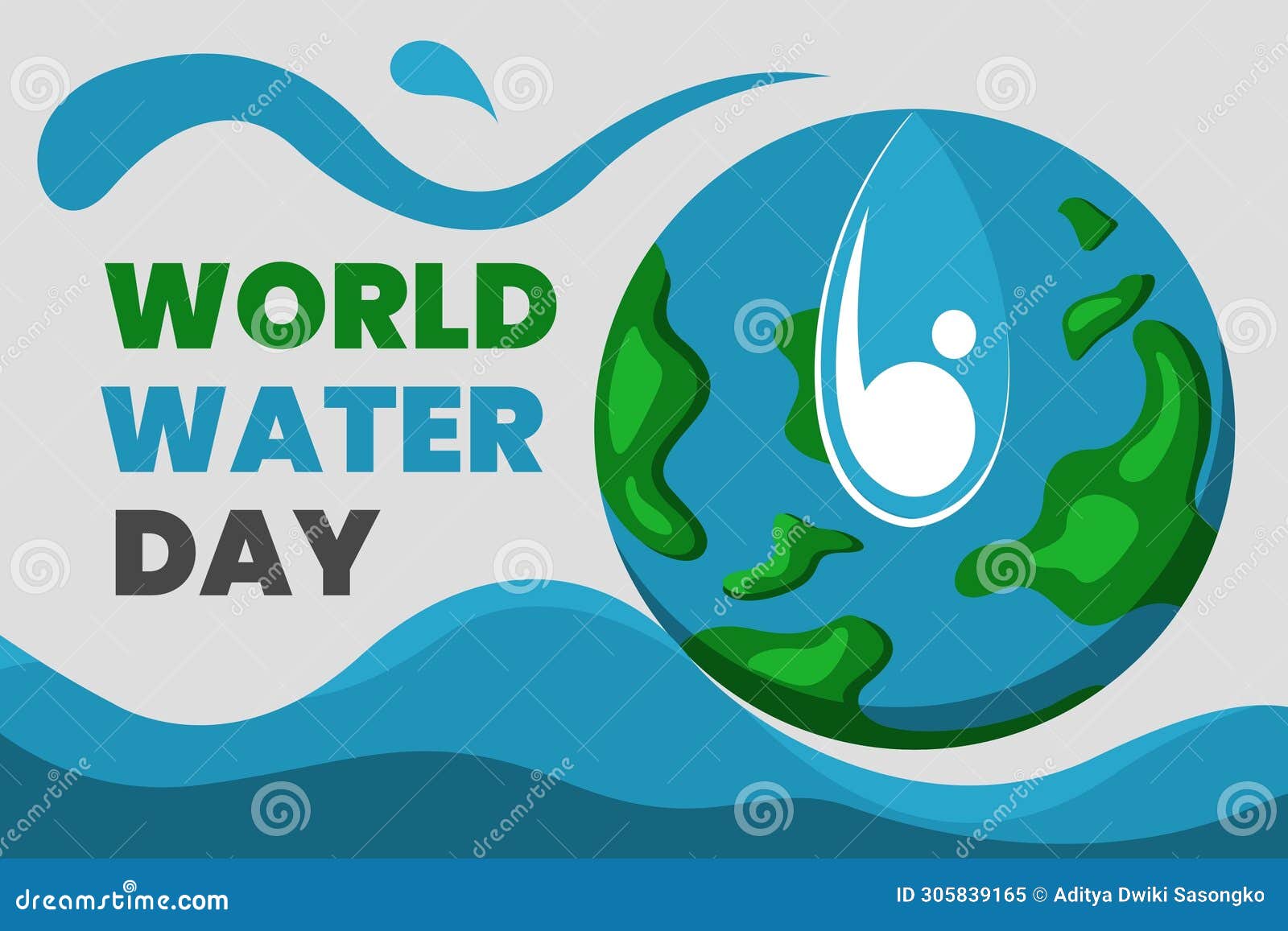 World Water Day Poster Or Background Stock Illustration Illustration