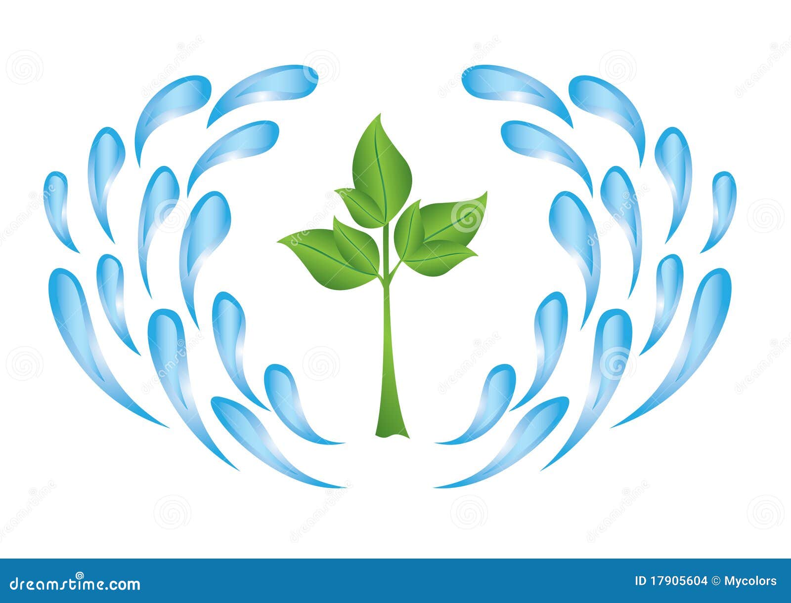 Illustration - Vector Green Plant and Water Stock Vector - Illustration ...