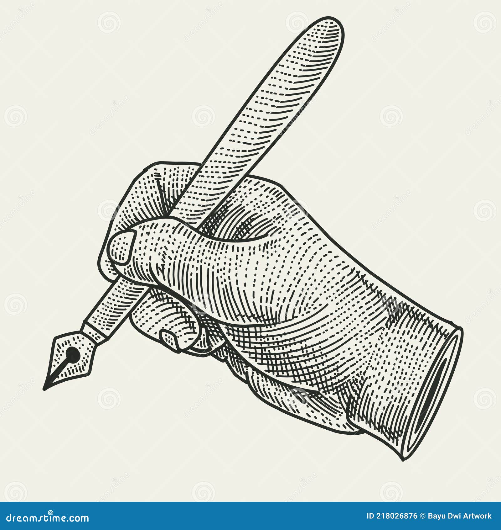 Illustration Vector Hand Writing with Engraving Style Stock Vector ...