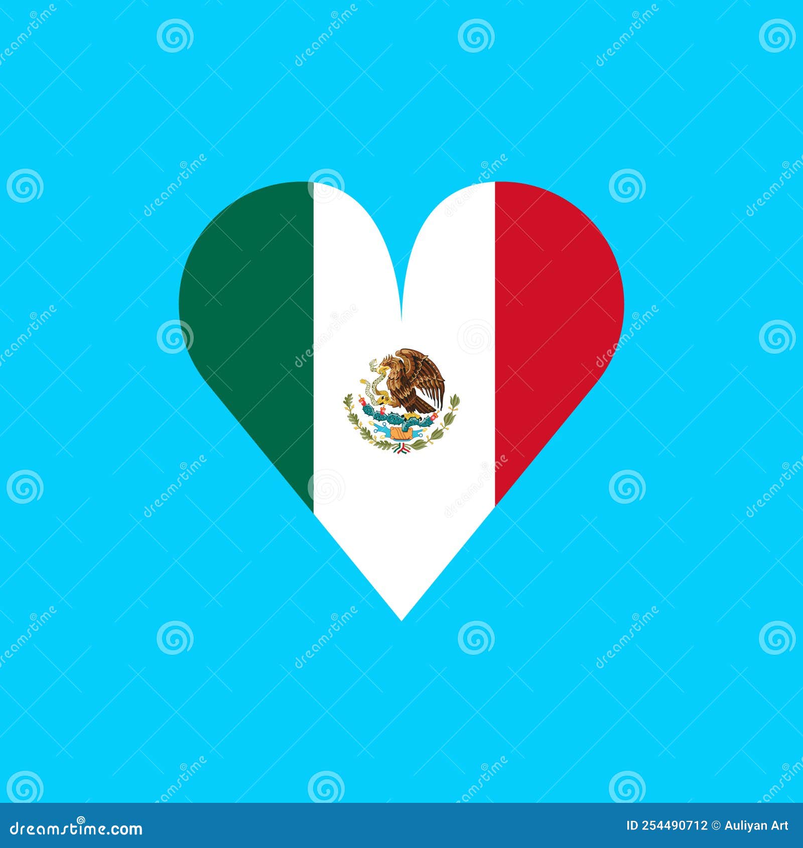 Illustration Vector of Heart Mexico. the Vector Heart with Mexico Flag ...