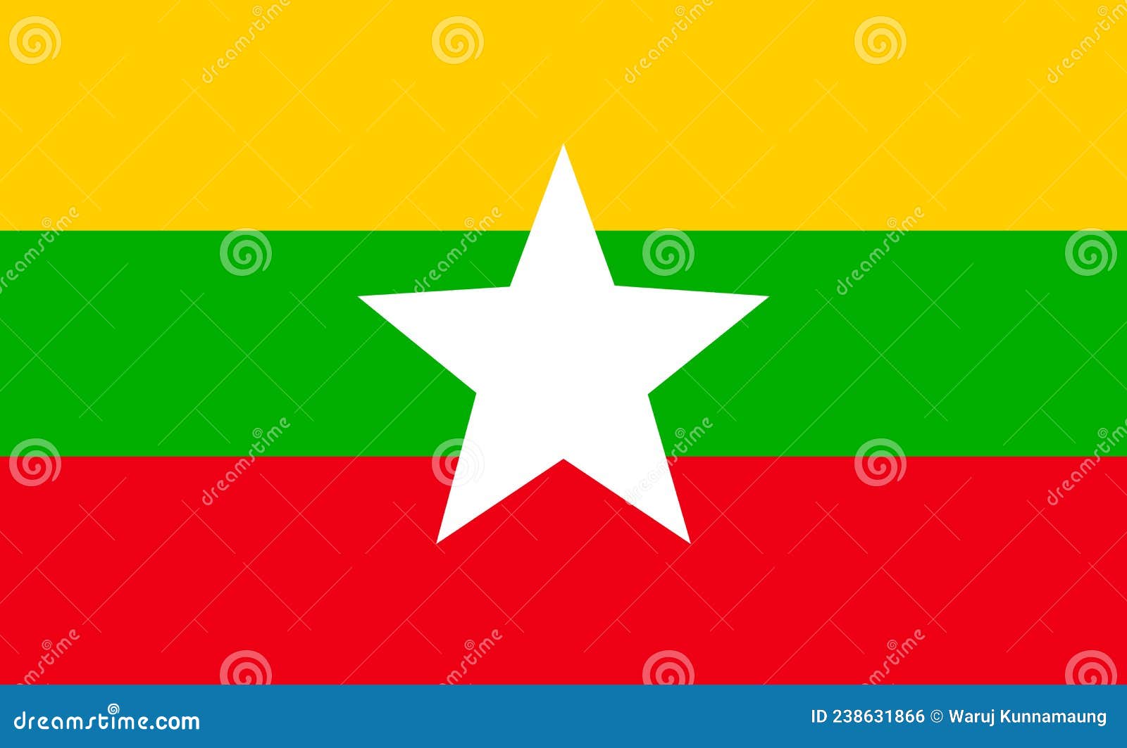 Vector the National Flag of Myanmar. Stock Vector - Illustration of ...