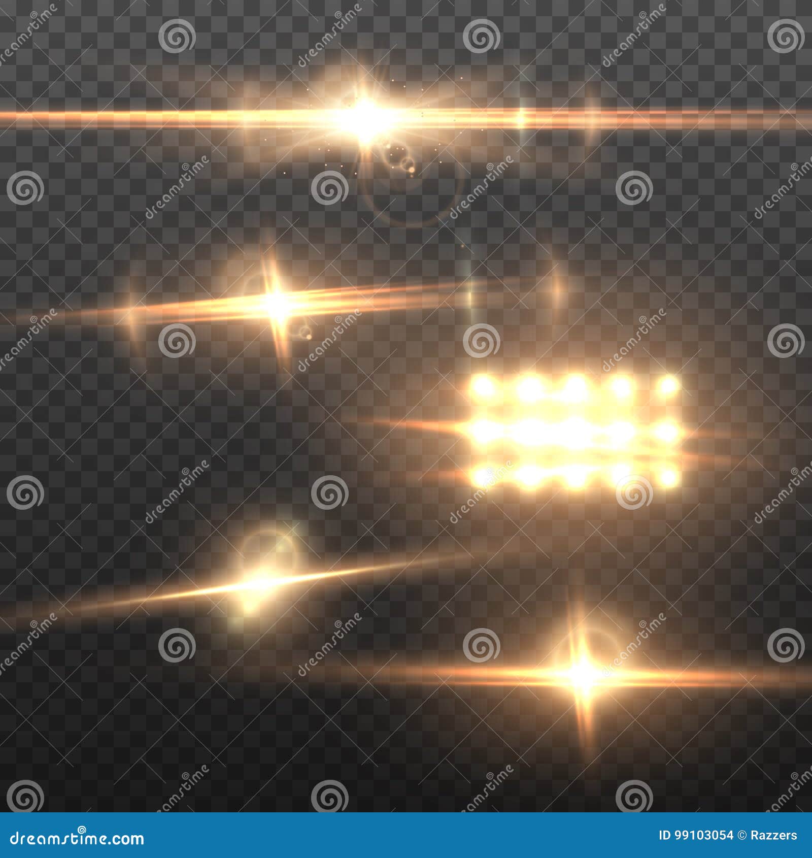 Vector Lens Flare Effect. Realistic Vector Sun Flare Transparent ...