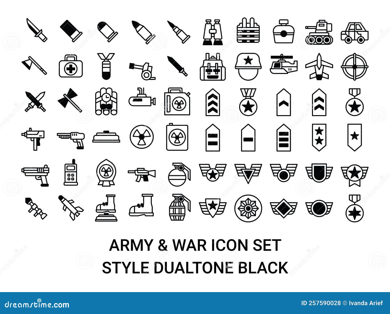 Illustration Vector and Logo Icon Army Weapon Icon Perfect Stock Vector ...