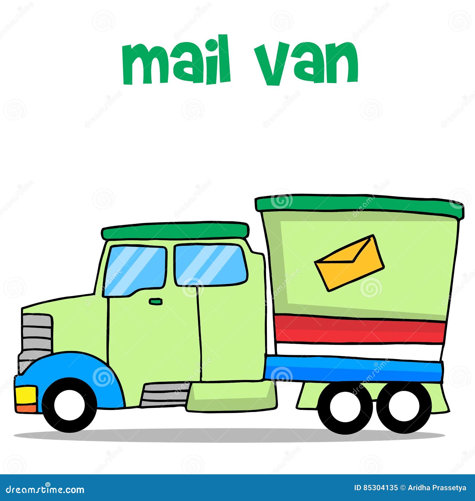 Illustration Vector of Mail Van Stock Vector - Illustration of move ...