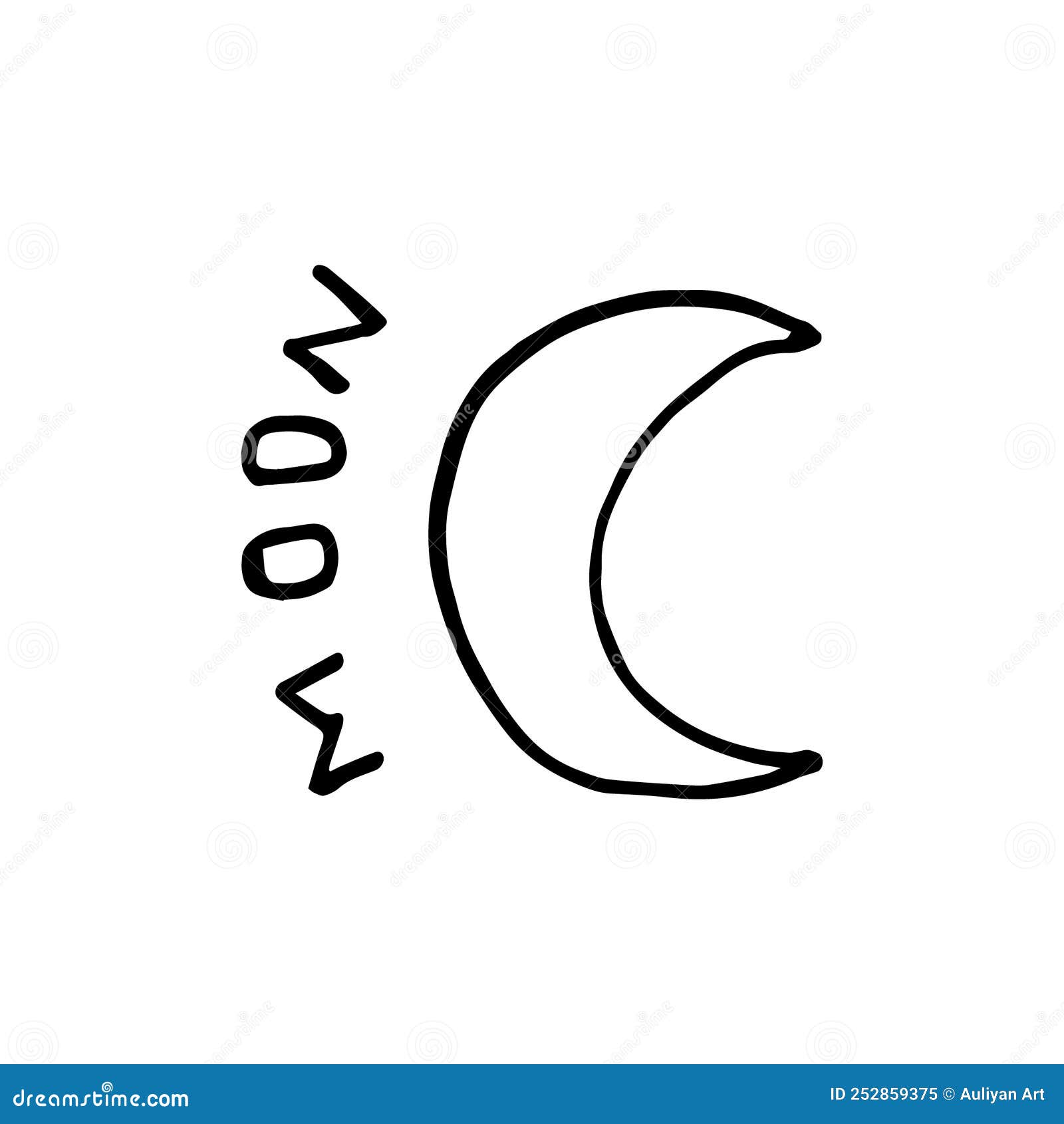 Illustration Vector of Moon. Doodle Style. Hand Drawn Image of Moon ...