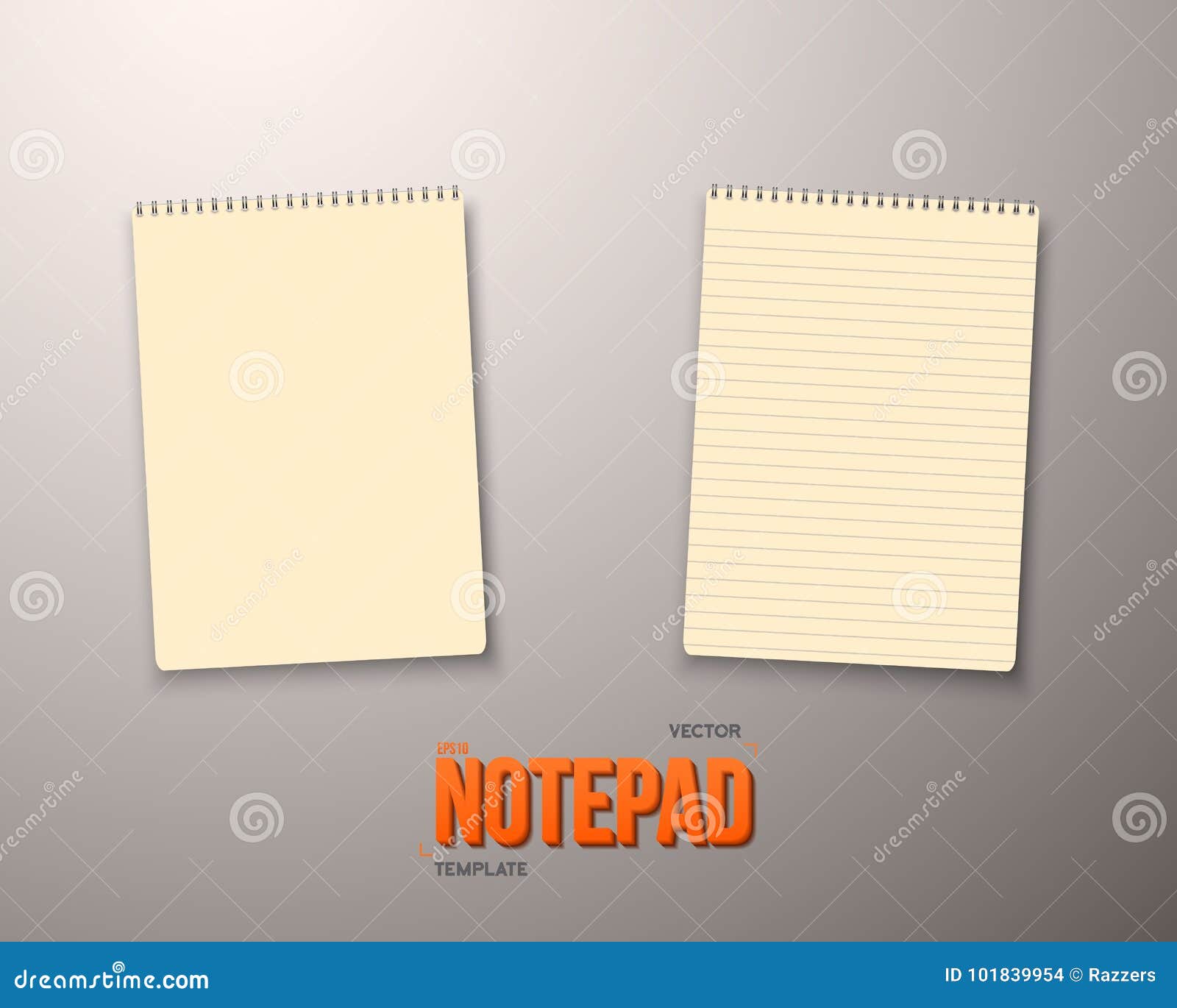 Vector Notepad Set Realistic Vector Empty Notepad Mockup Stock Vector Illustration Of Mock