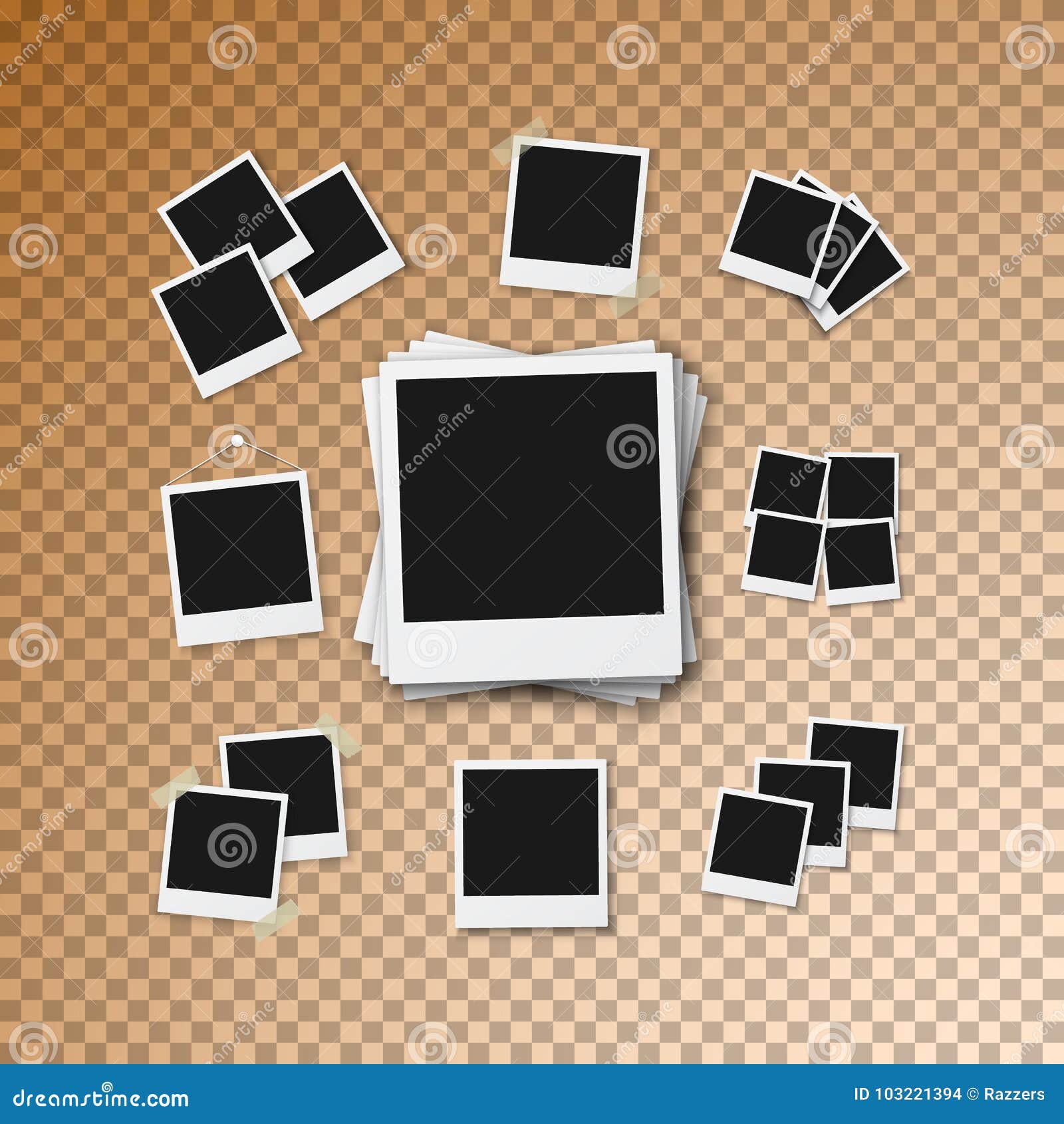 Vector Photo Frame. Realistic Vector Instant Photo Frame Snapshot on ...