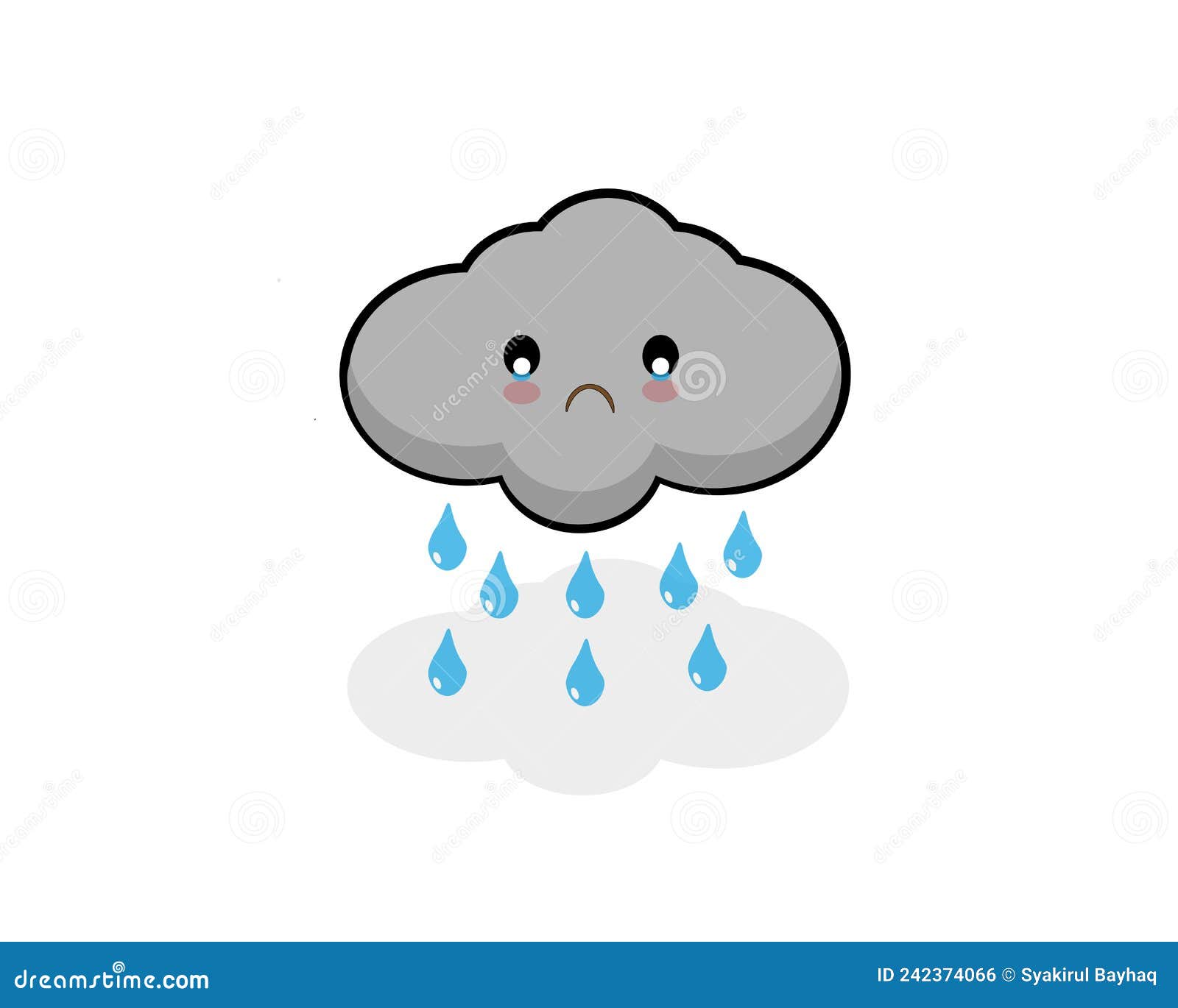 Illustration Sad Cloud Rain Tears Stock Vector - Illustration of cloud ...
