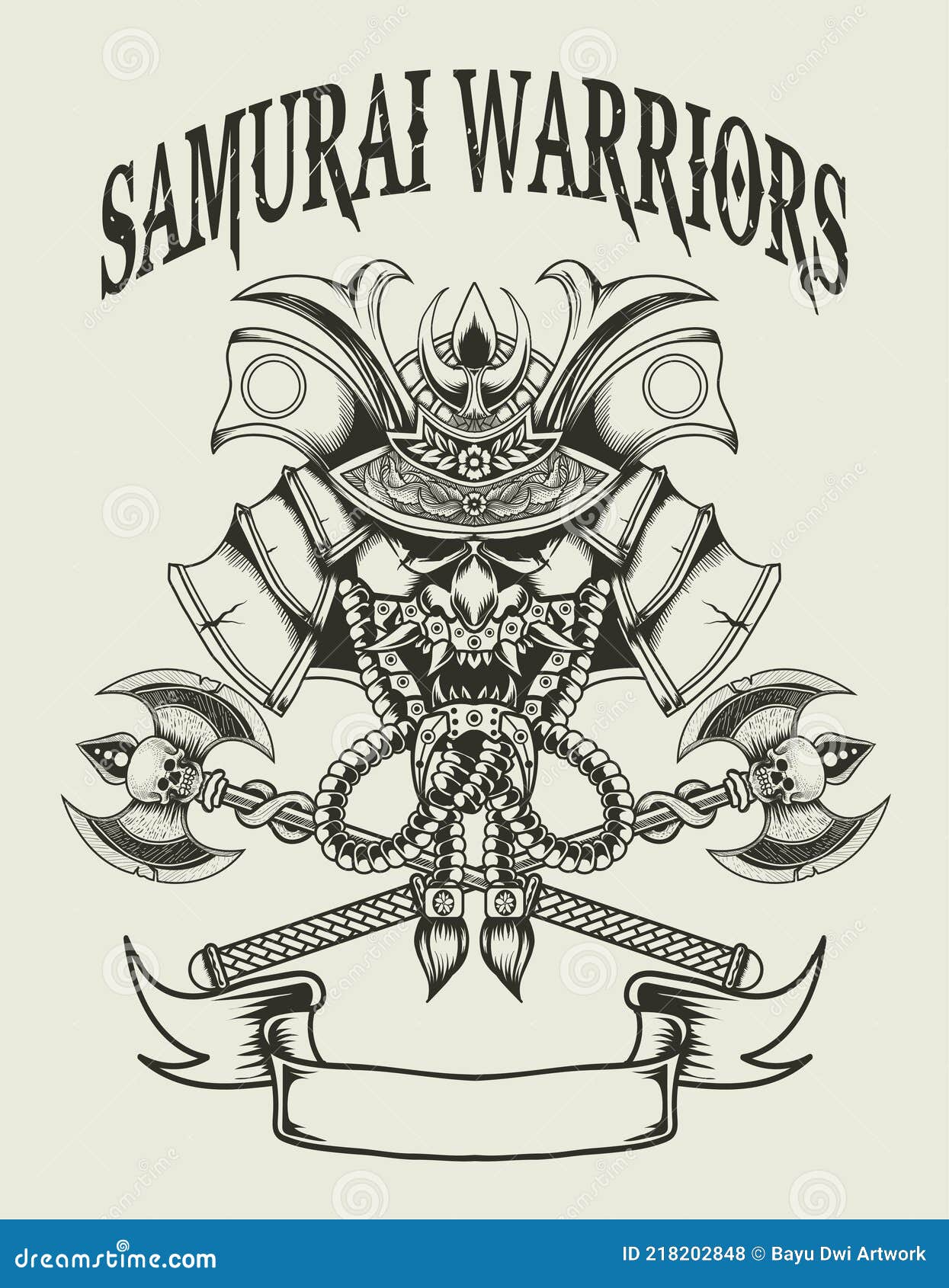 Vector Set Of Samurai Labels In Vintage Style. Oriental Martial Arts ...