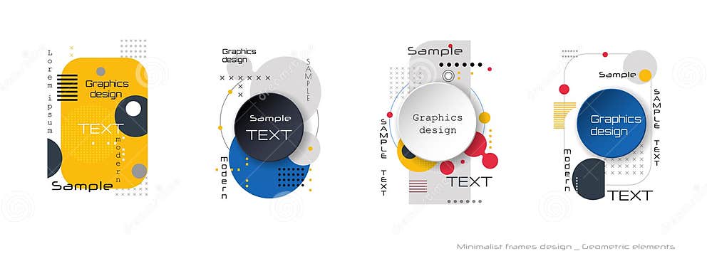 Set of Poster. Minimal Modern Graphic Design with Abstract Geometric ...