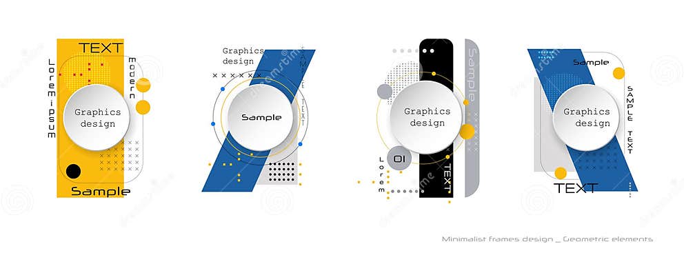 Set of Poster. Minimal Modern Graphic Design with Abstract Geometric ...