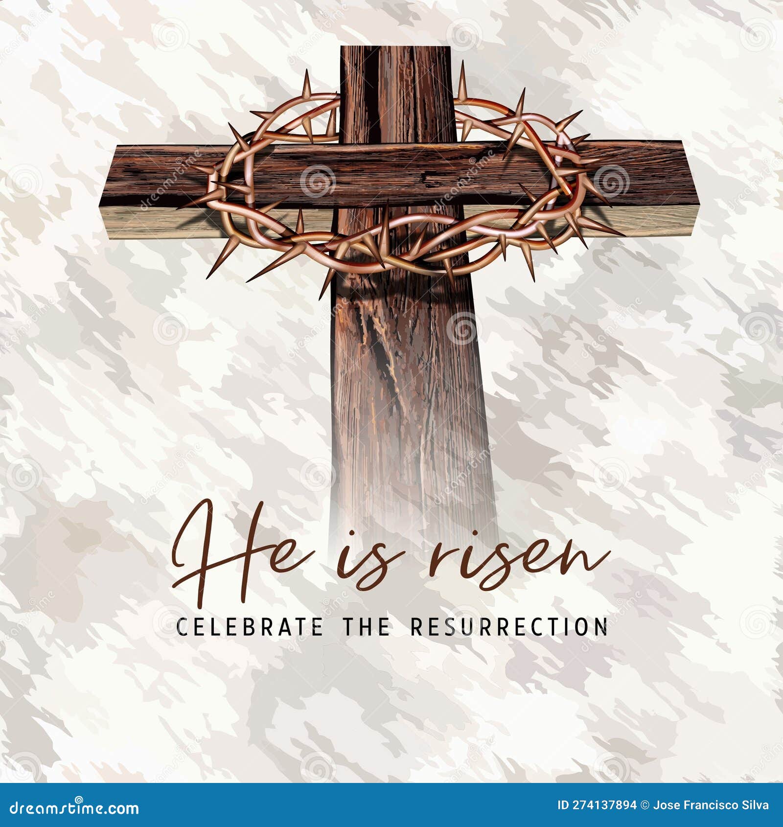 A Crown of Thorns on a Light Background, Vector Religious Banner on the ...