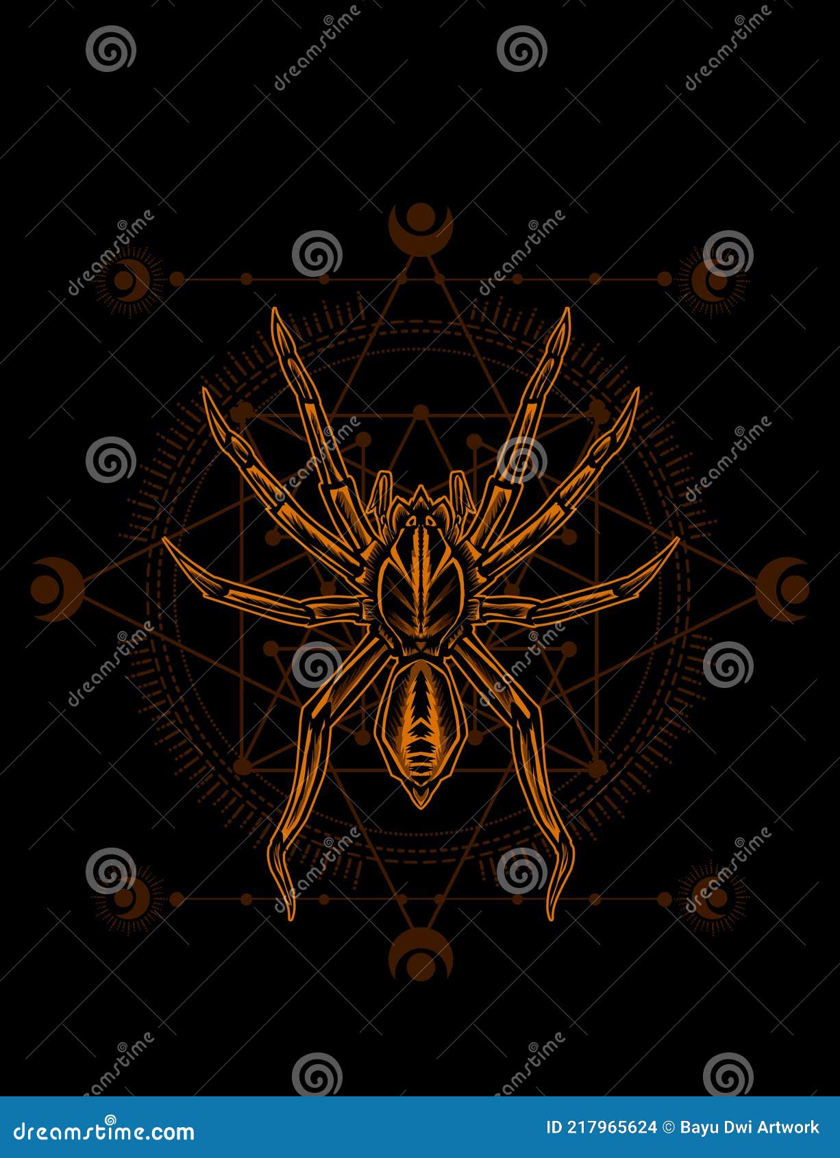 Illustration Vector Spider with Sacred Geometry Stock Vector ...