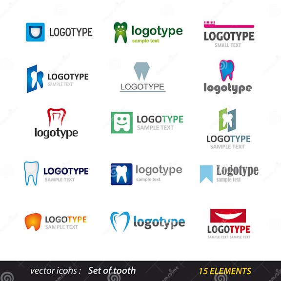 Tooth logo set stock vector. Illustration of enamel, dentist - 29808527