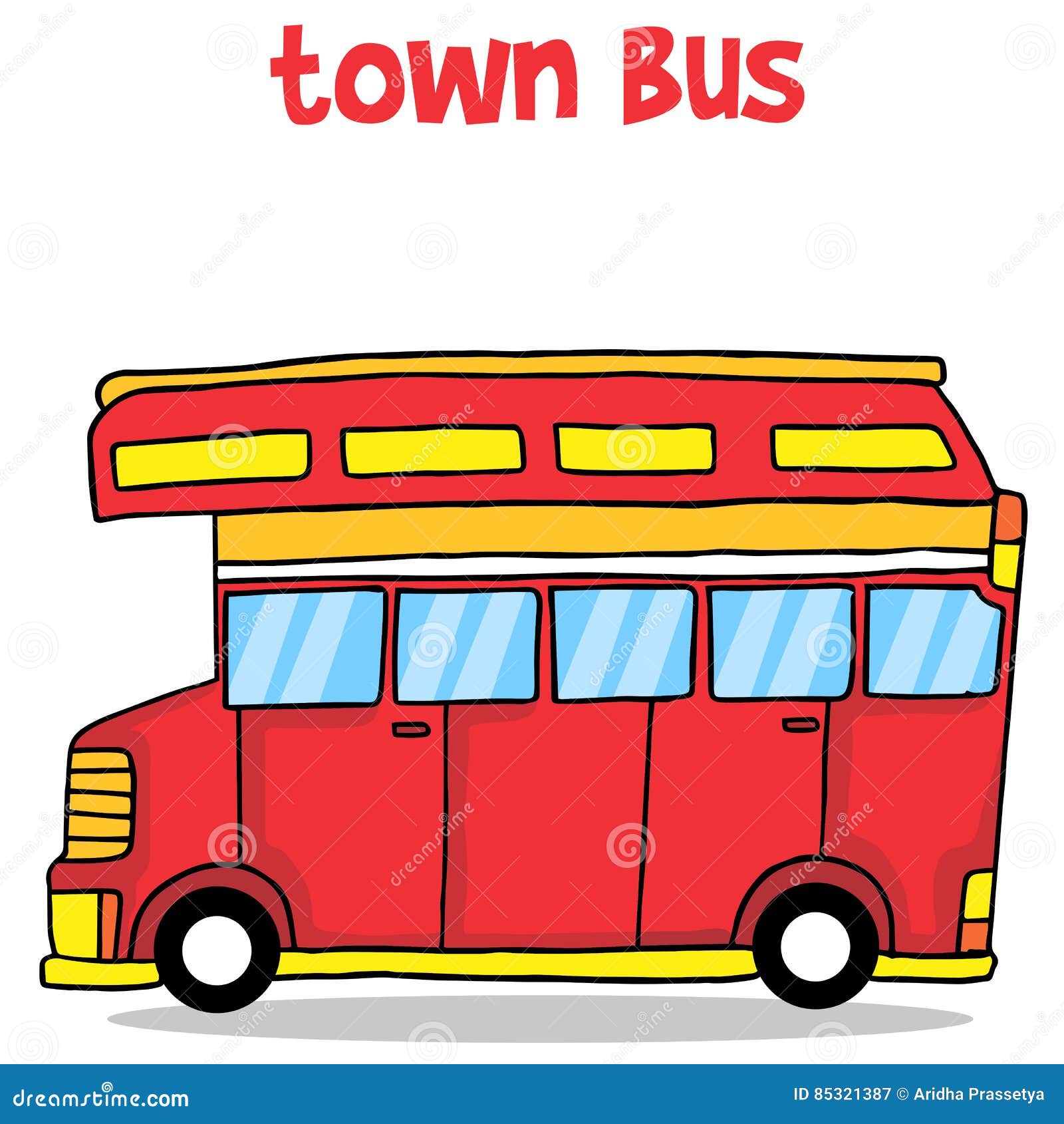 Illustration Vector of Town Bus Stock Vector - Illustration of speed ...