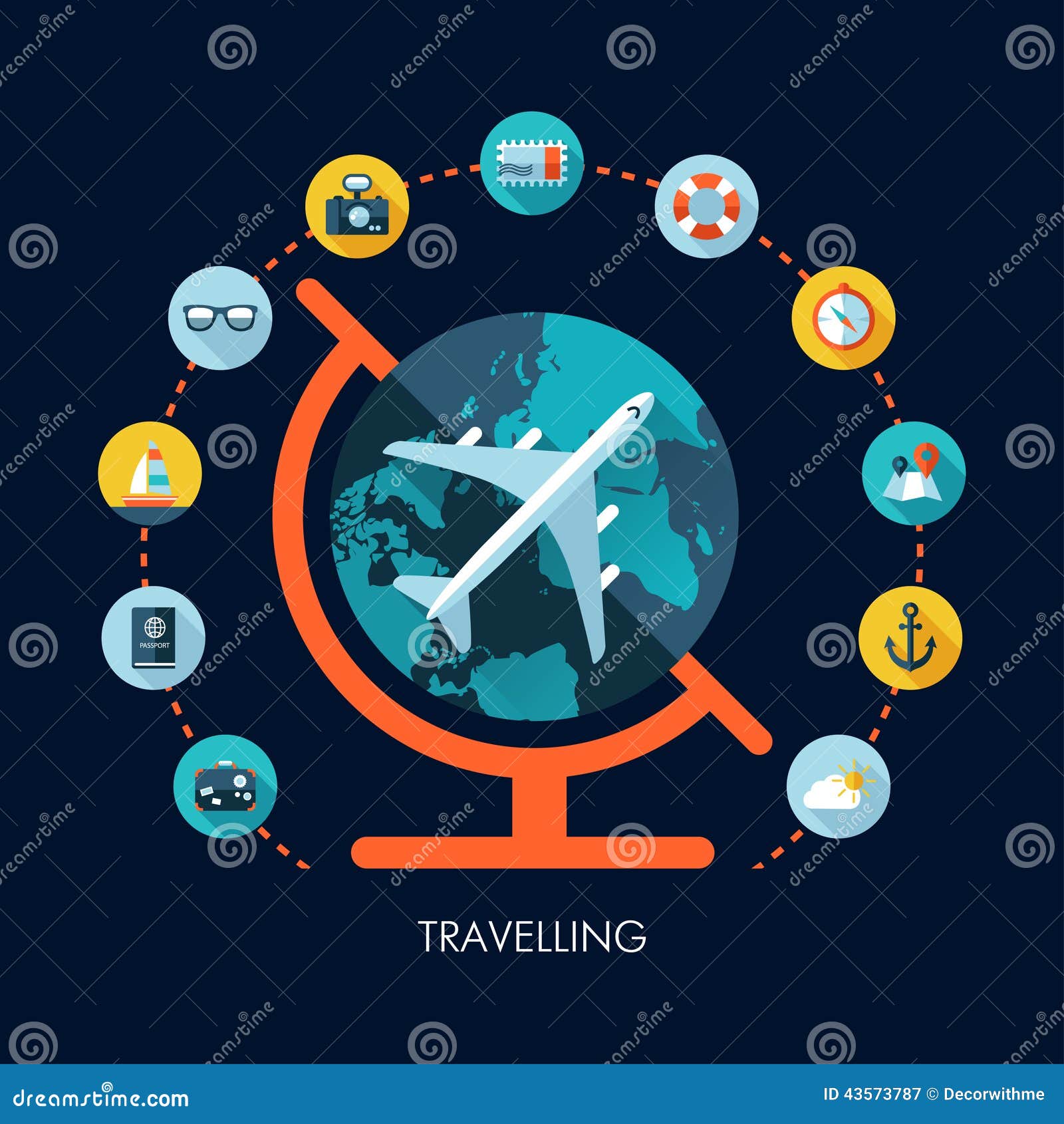 Illustration of Vector Travel Flat Design Stock Vector - Illustration ...