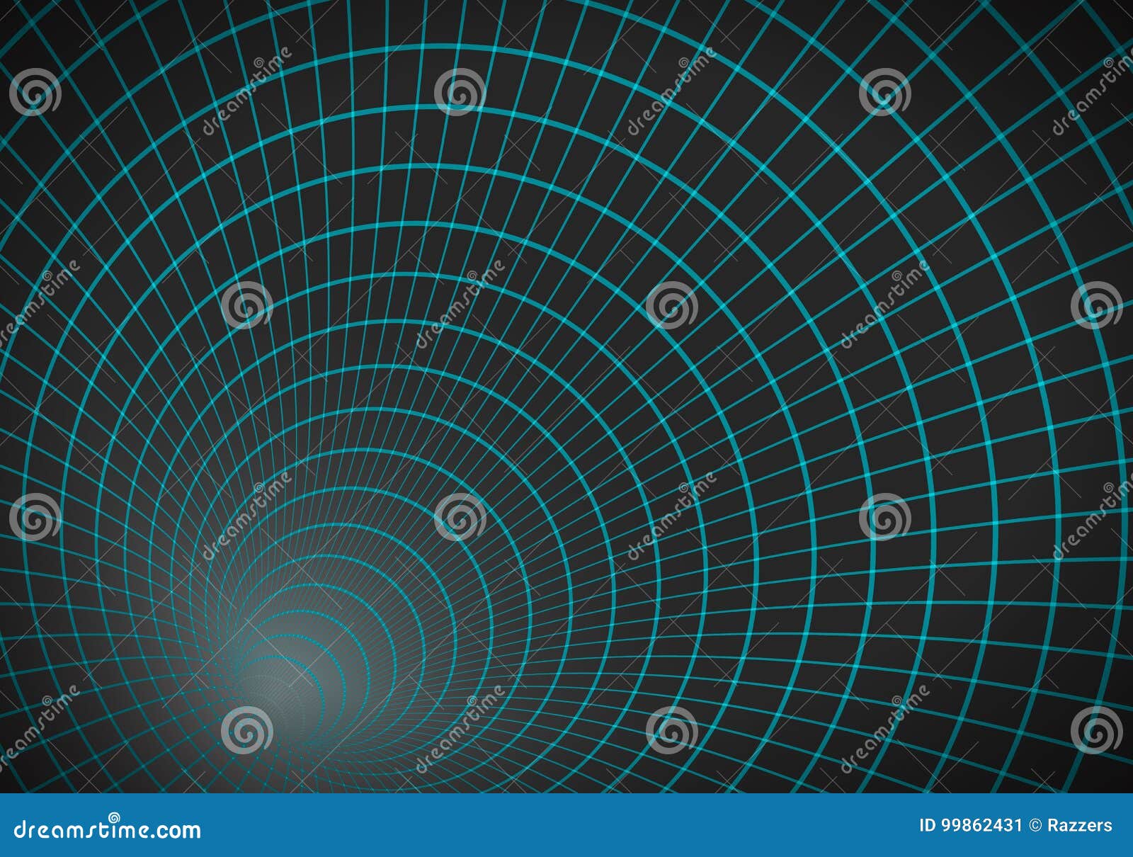 Vector Tunnel Background. 3D Wireframe Grid Tunnel Stock Vector - Illustration of circle, hole ...