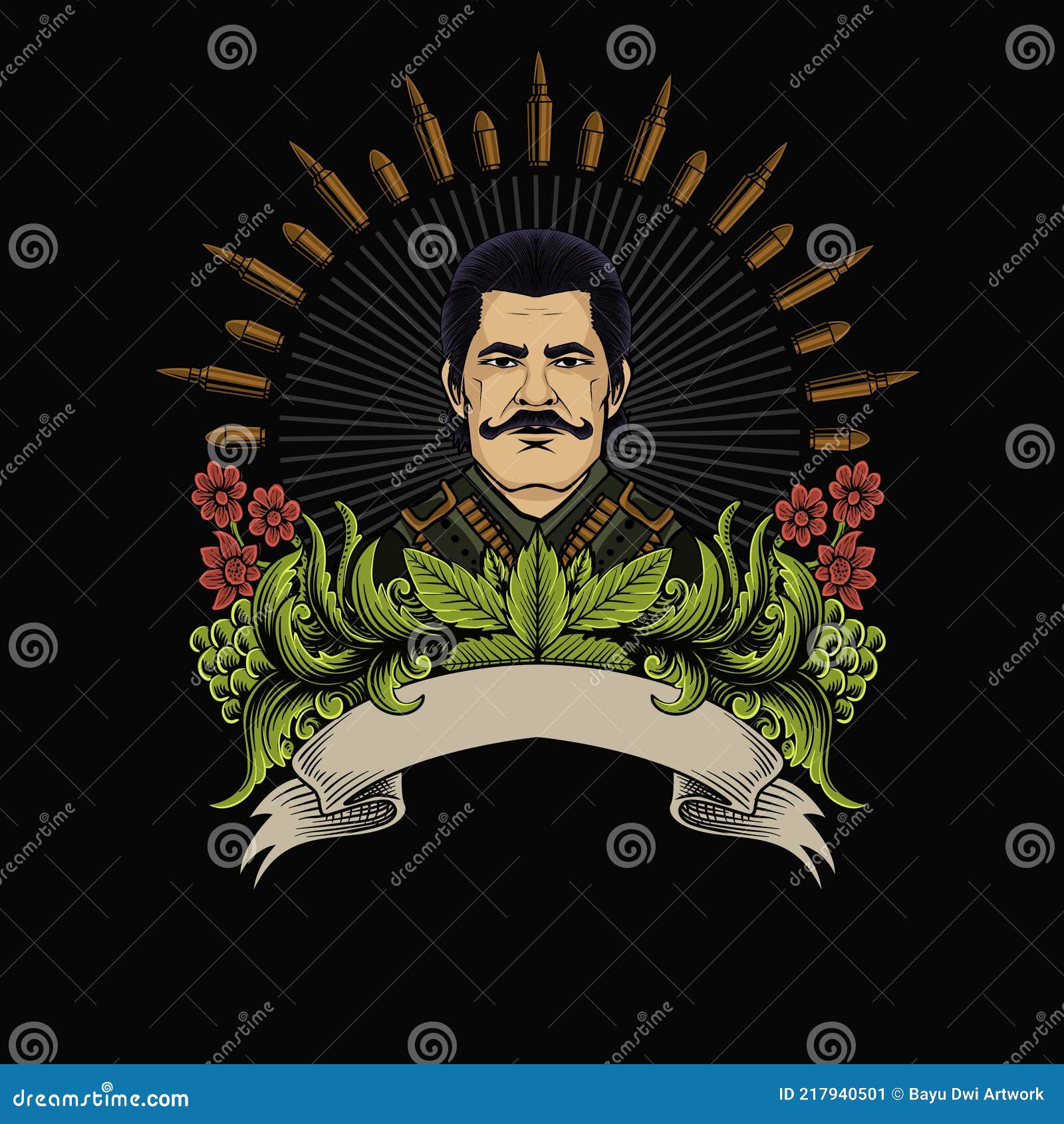 Illustration Vector Vintage General Army Logo Stock Vector ...