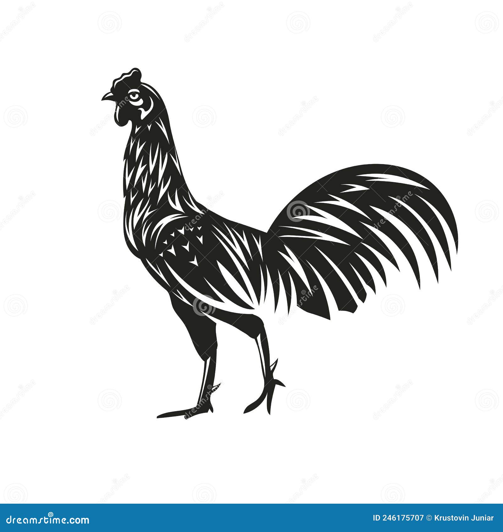 Illustration Vectorielle De La Silhouette Du Coq Illustration de ...