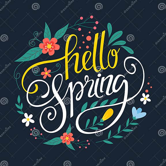 Illustration Vectorielle De Lettrage Hello Spring. Illustration de ...