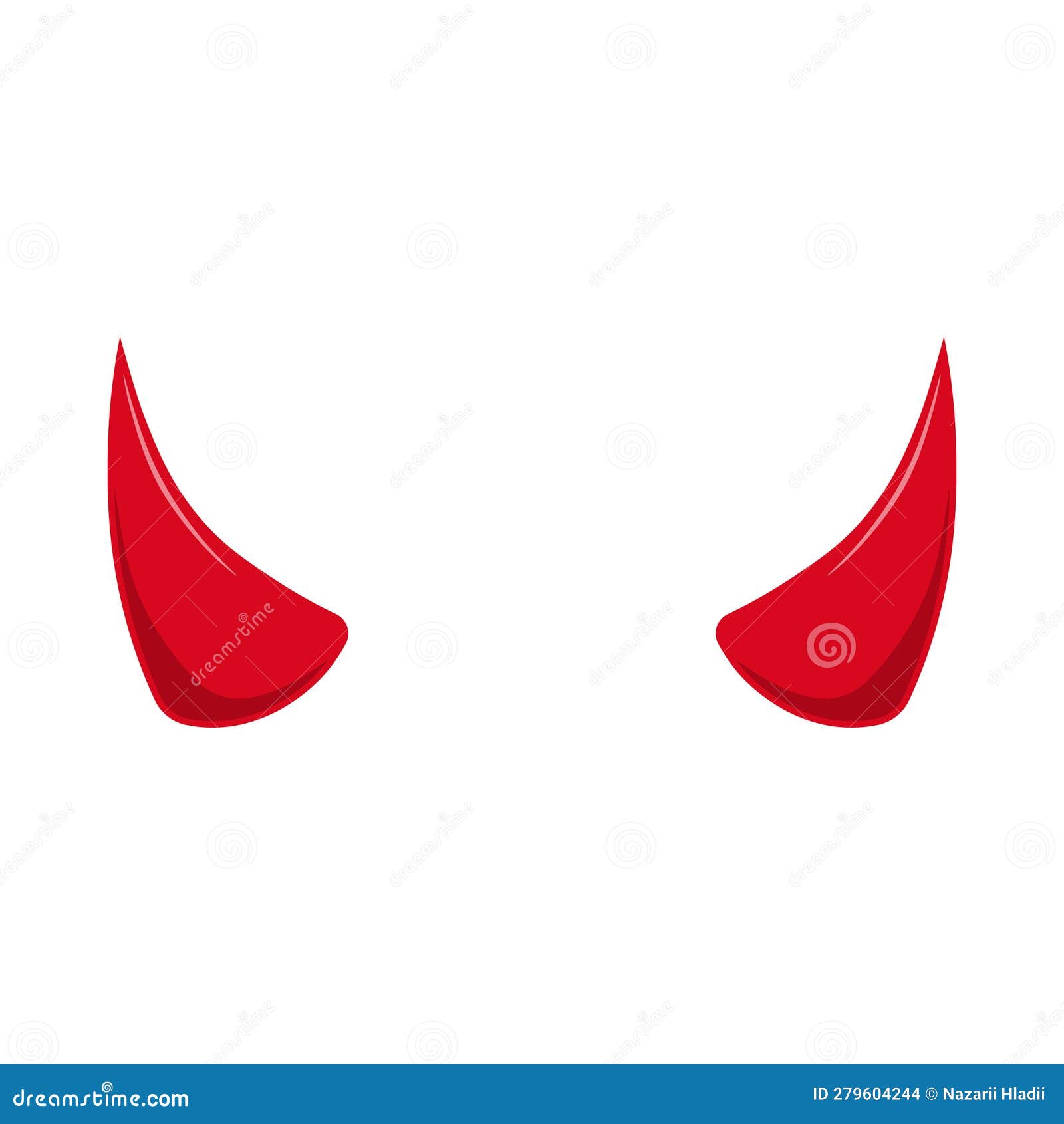 Illustration Vectorielle Des Cornes Courtes De Diable Rouge ...