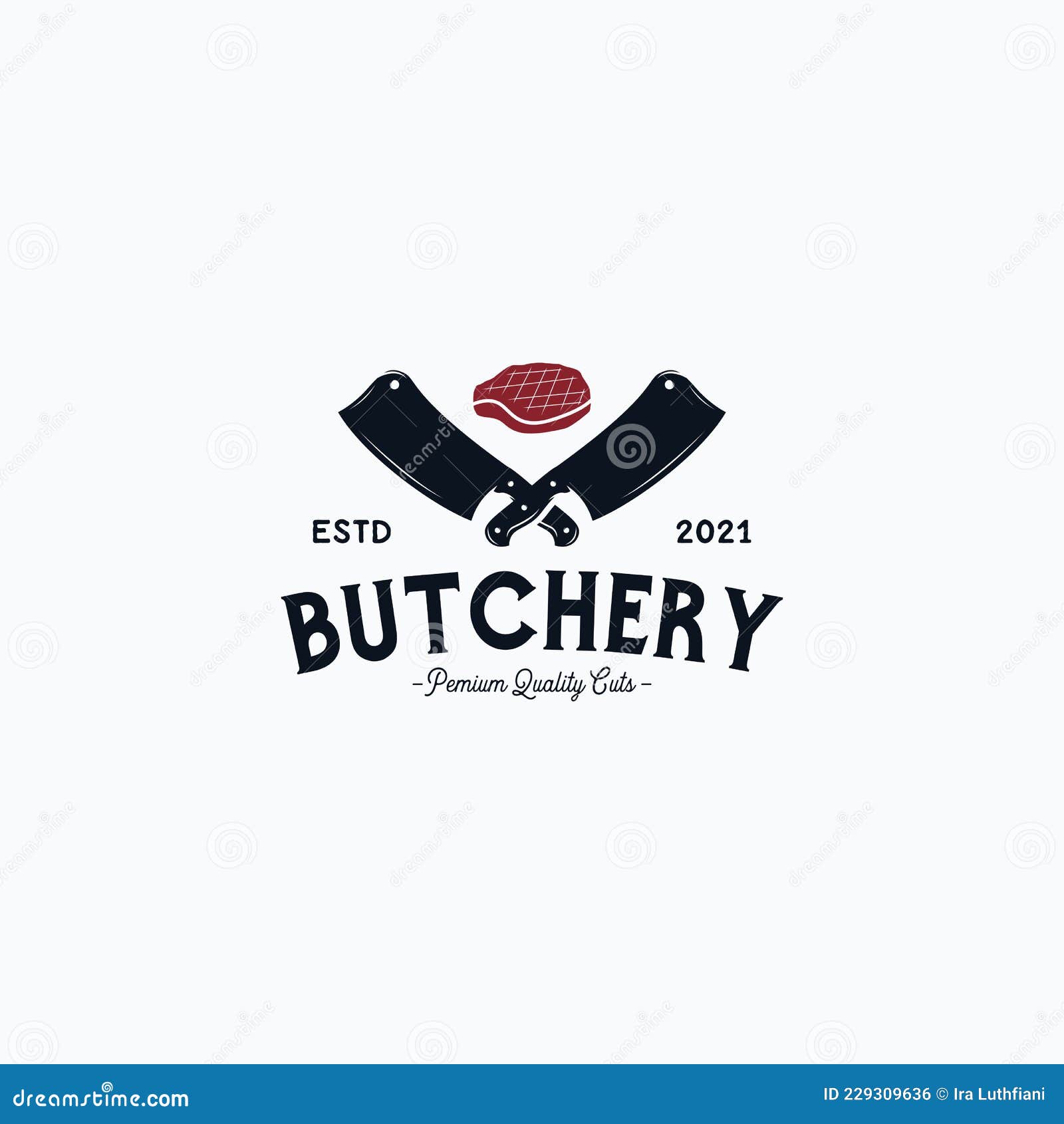 Illustration Vectorielle Du Logo Du Boucher Avec Fond Blanc ...