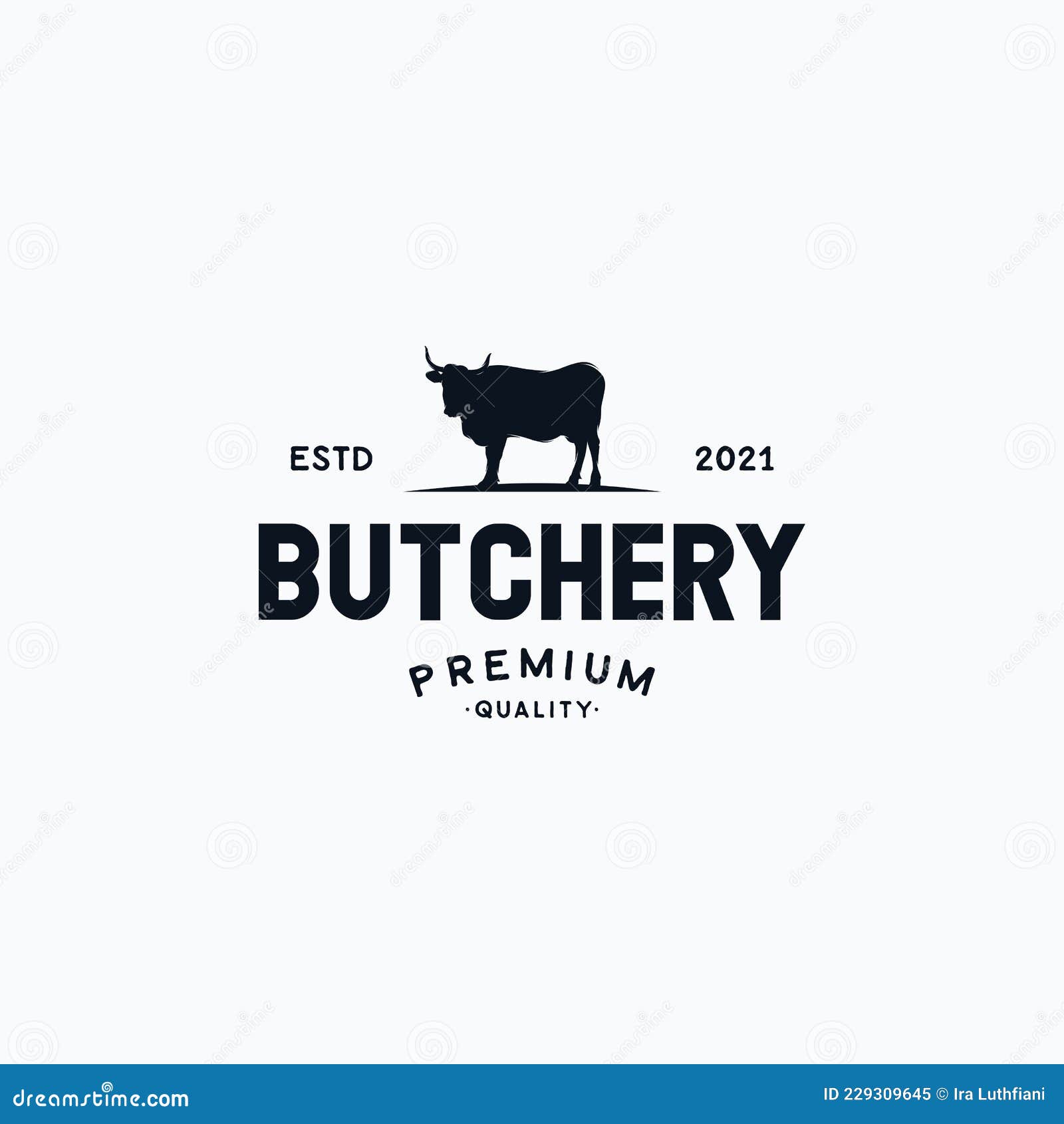 Illustration Vectorielle Du Logo Du Boucher Avec Fond Blanc ...