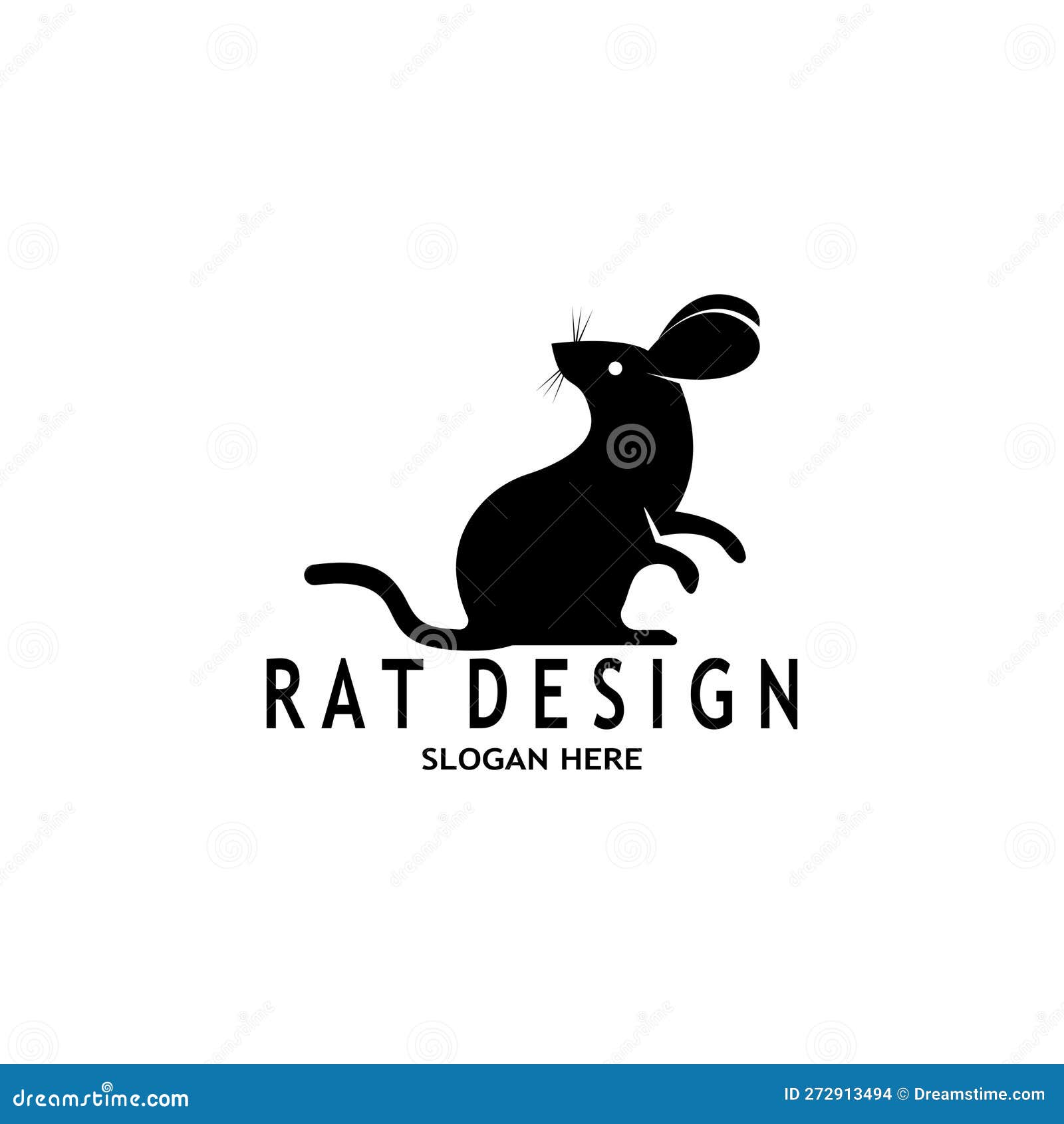 Illustration Vectorielle Du Logo De Silhouette Noire De Rat ...