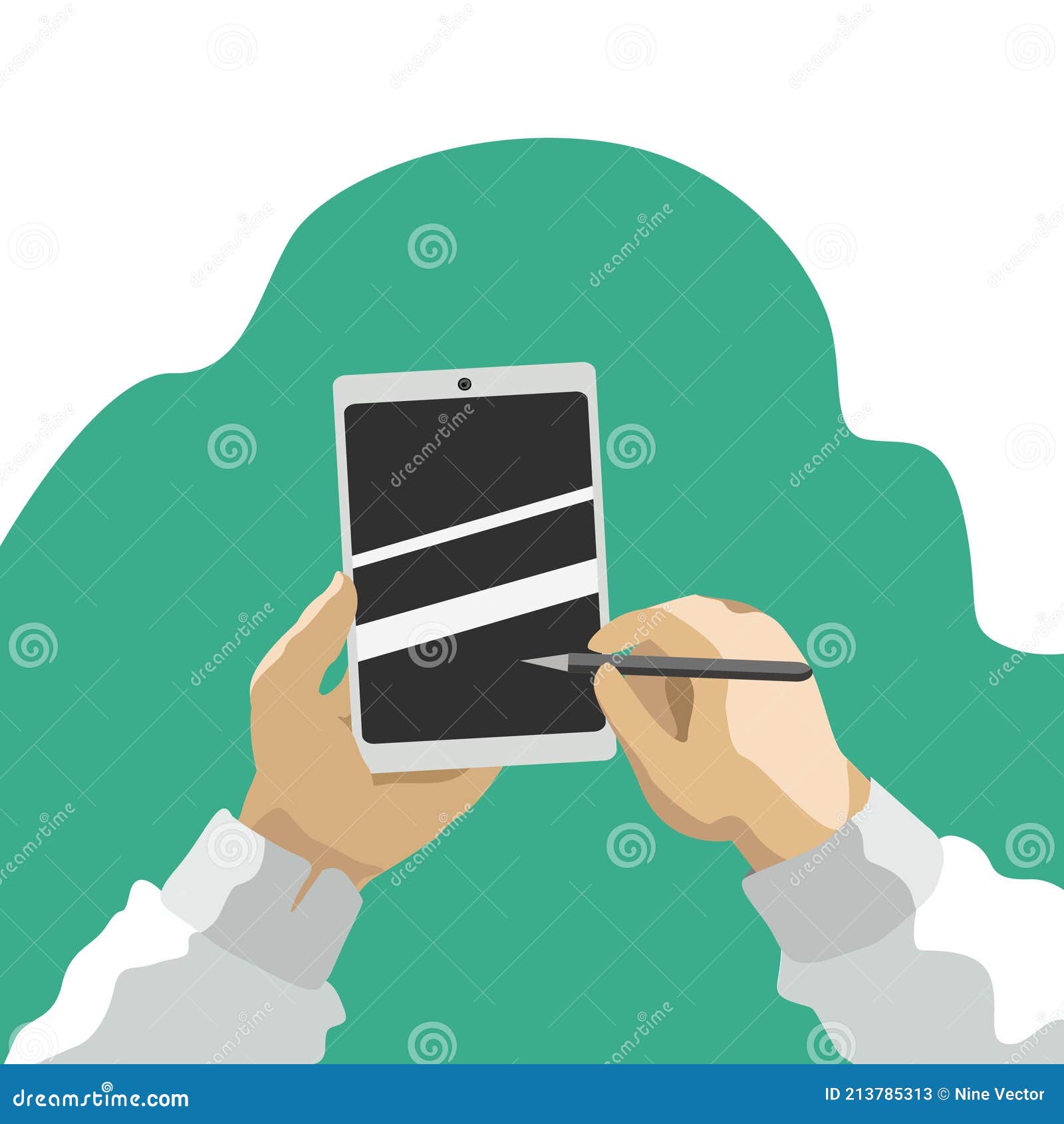 Illustration Vectorielle Utilise Une Tablette Pour Votre Conception ...