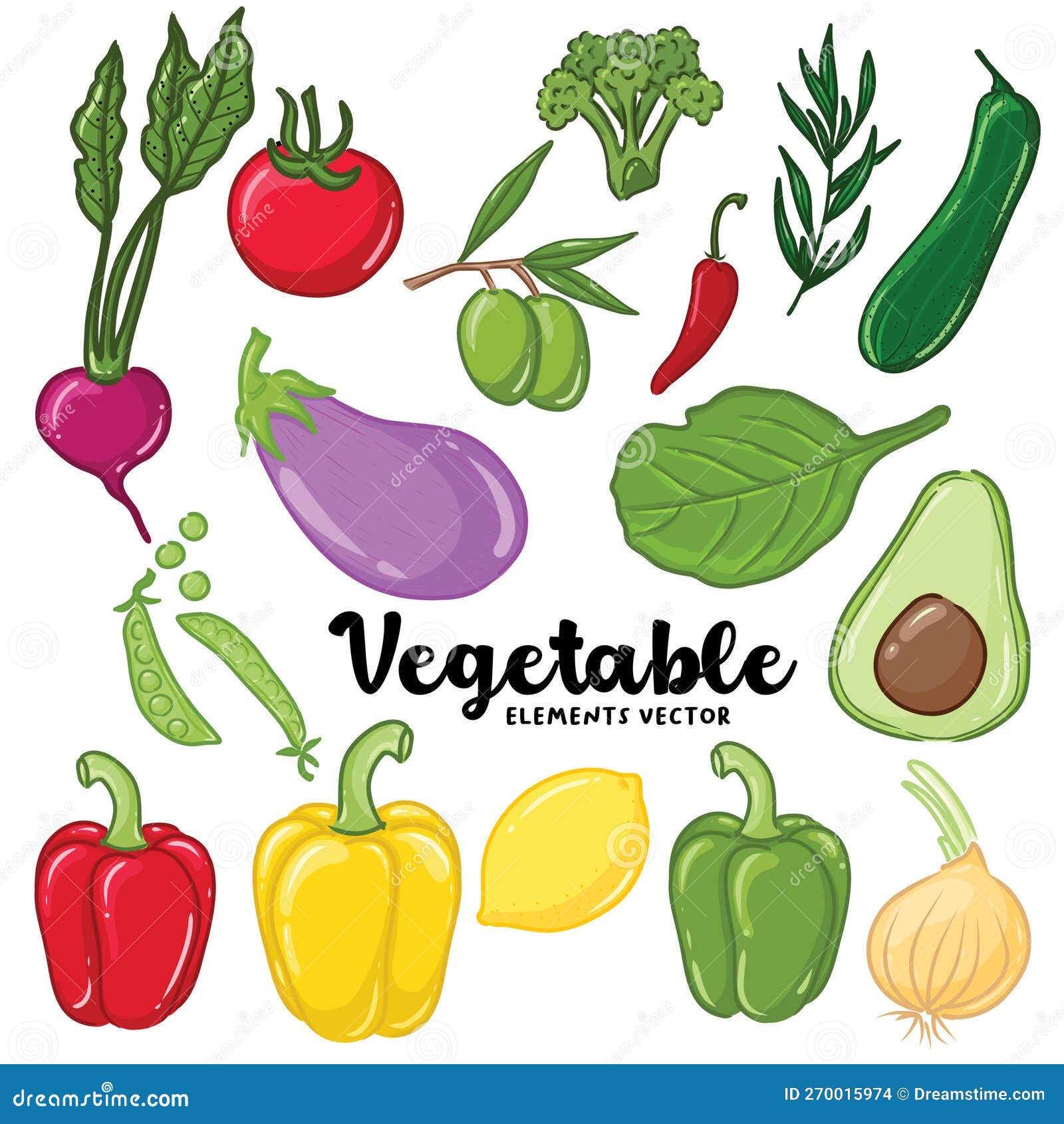 Illustration Vegetable Elements Vector Stock Vector - Illustration of ...