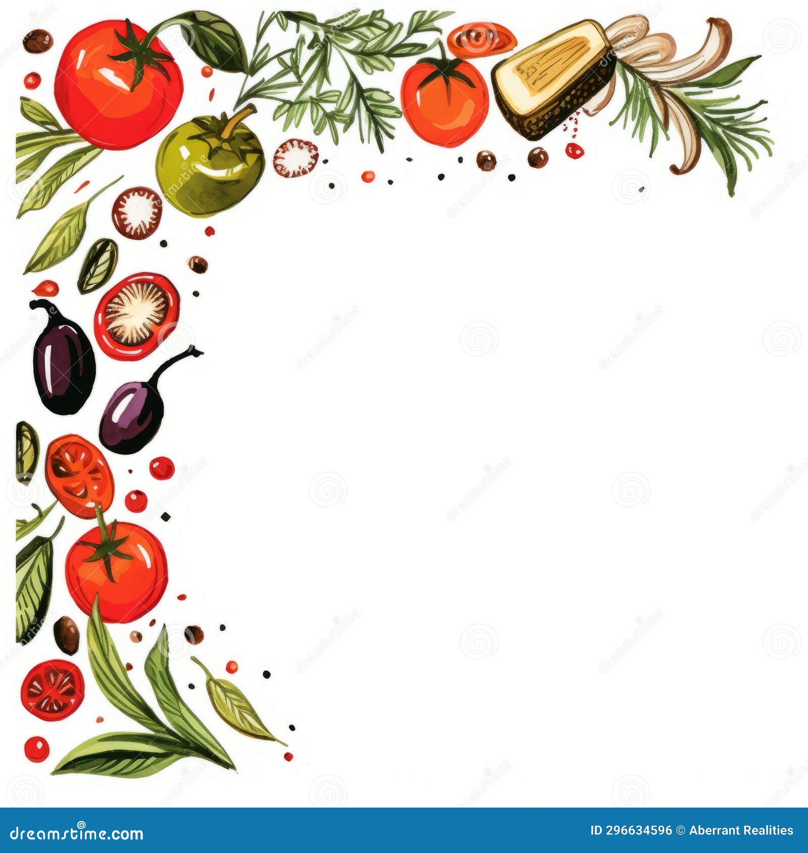 An Illustration of Vegetables and Herbs Arranged in the Shape of a ...