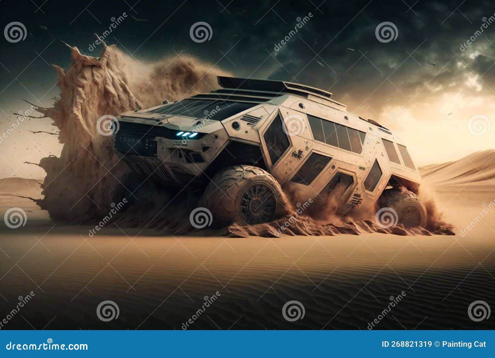 4x4 Vehicle, Digital Illustration Painting Artwork, 3d Rendering Stock ...