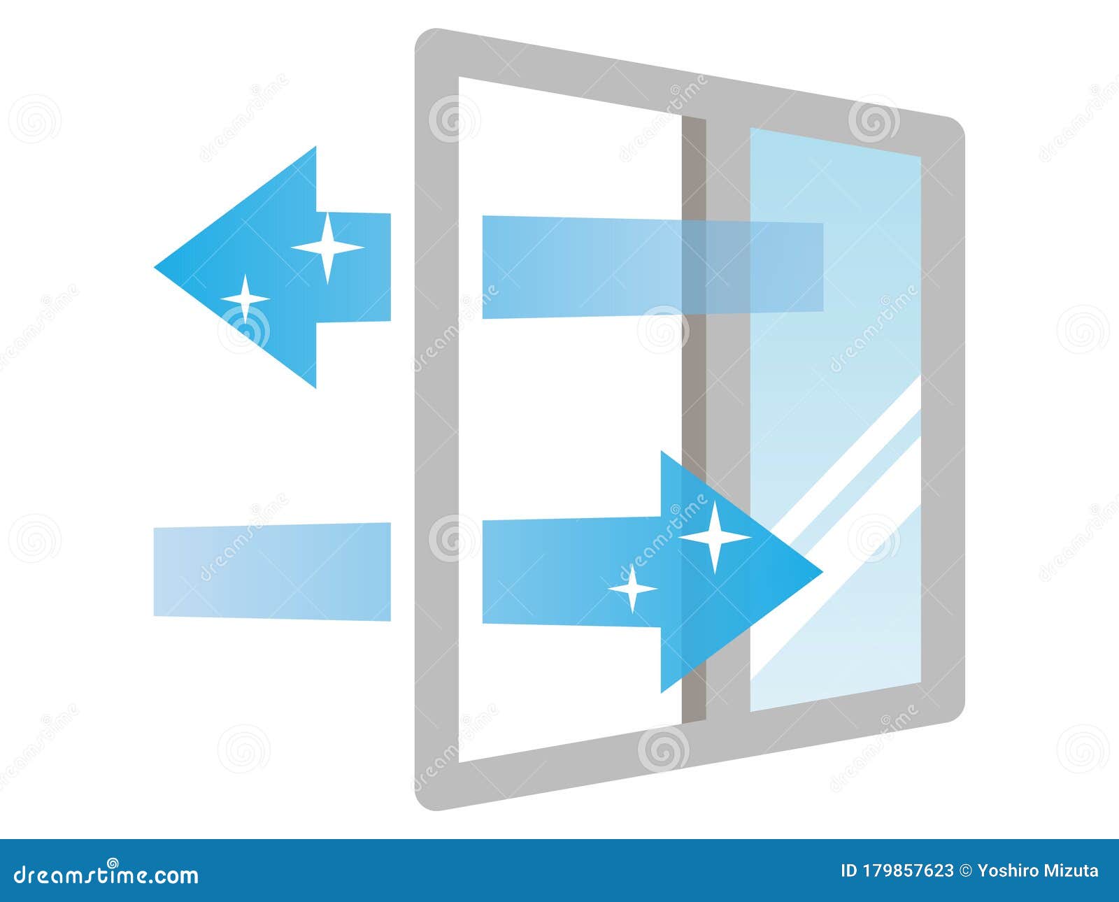 Illustration of Ventilating with Open Windows Stock Vector ...