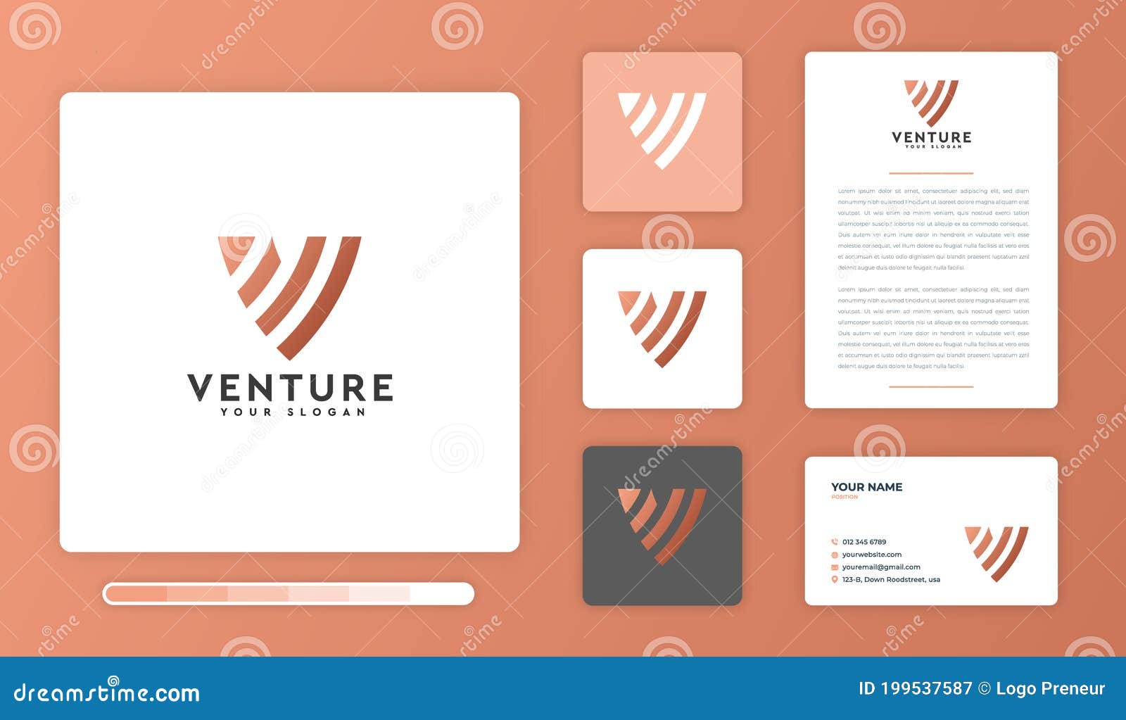 Illustration Of Venture Logo Design Cartoon Vector | CartoonDealer.com ...