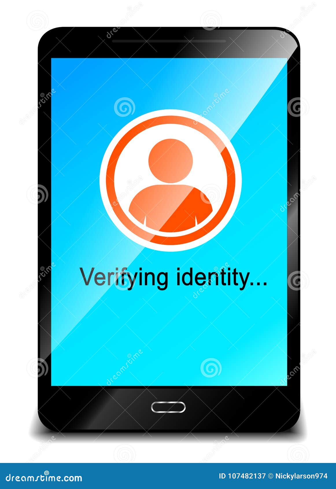 Verifying Identity on Mobile Phone Stock Vector - Illustration of ...