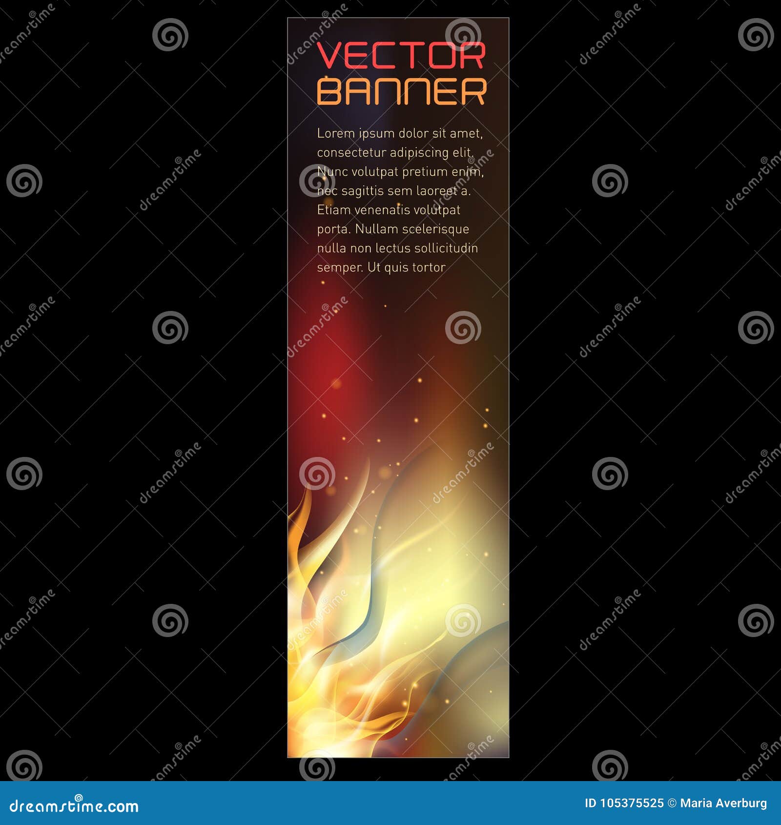 Illustration of Vertical Fire Flame Banner Stock Vector - Illustration ...