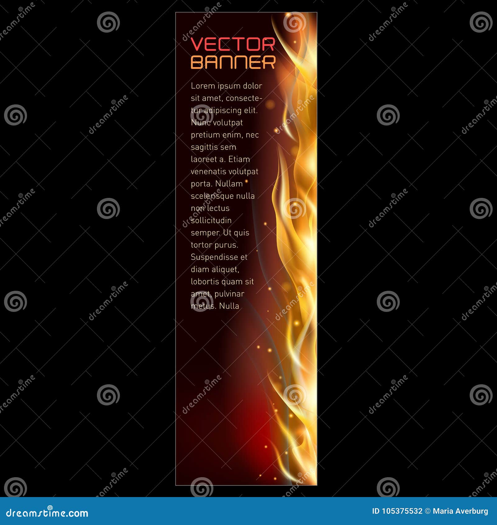Illustration of Vertical Fire Flame Banner Stock Vector - Illustration ...