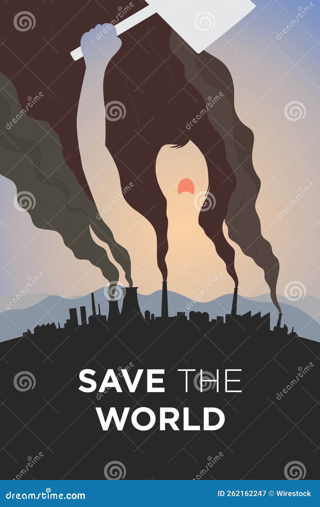 Illustration Verticale Du Message Save the World Illustration Stock ...