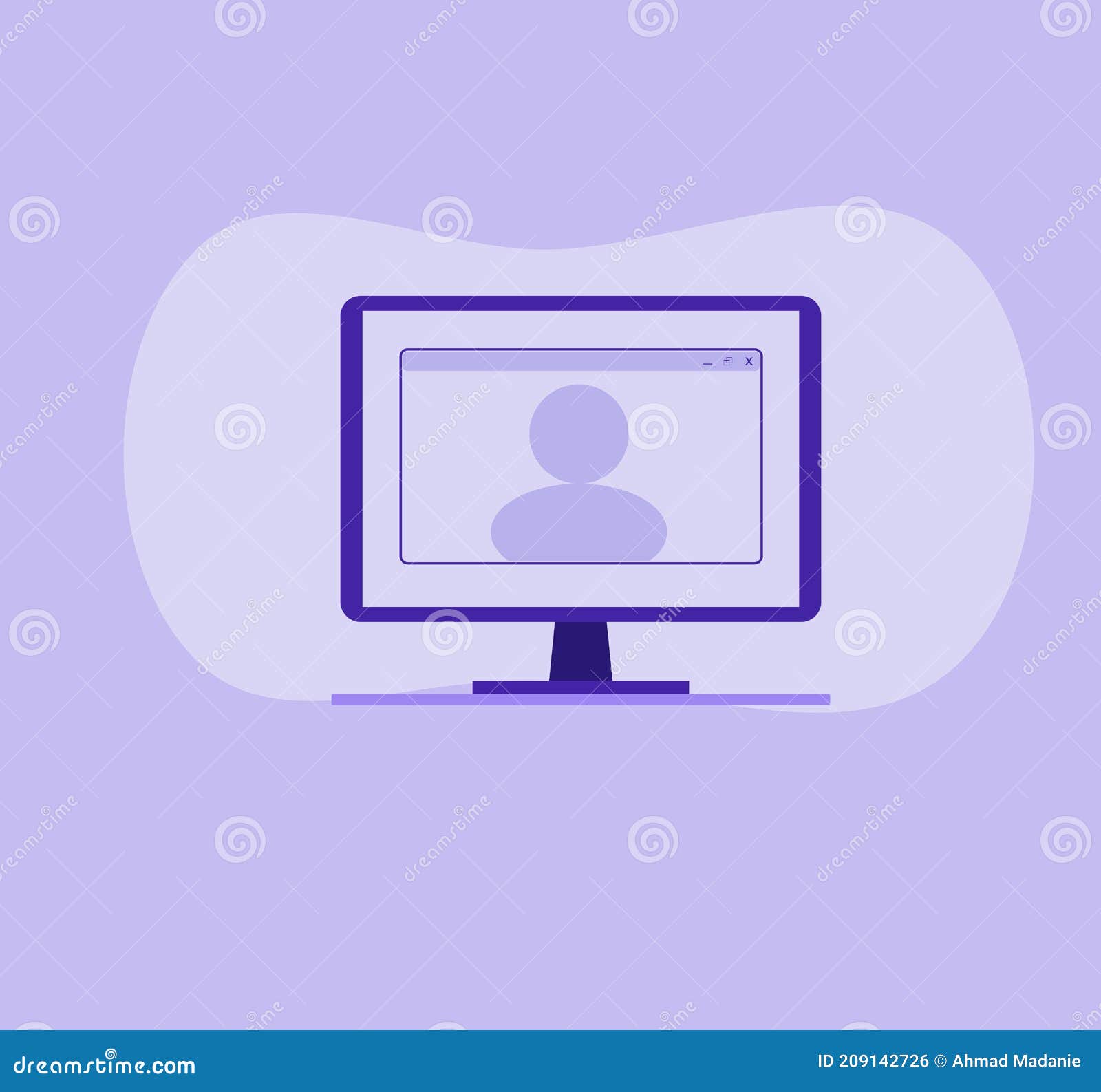 Illustration of Video Call on Computer Screen. Video Conference Calling ...