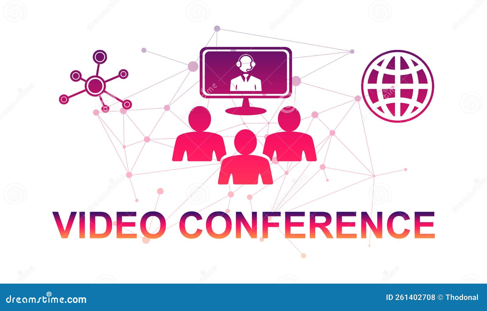 Concept of Video Conference Stock Illustration - Illustration of ...