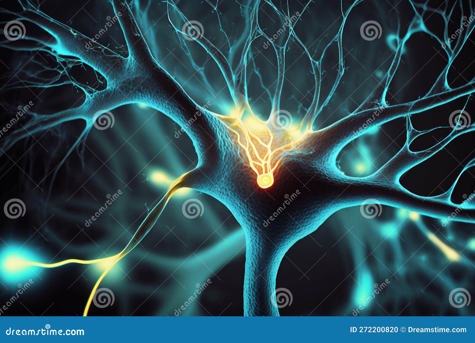 An Illustration of a View of a Neuron, AI Generated Stock Illustration ...