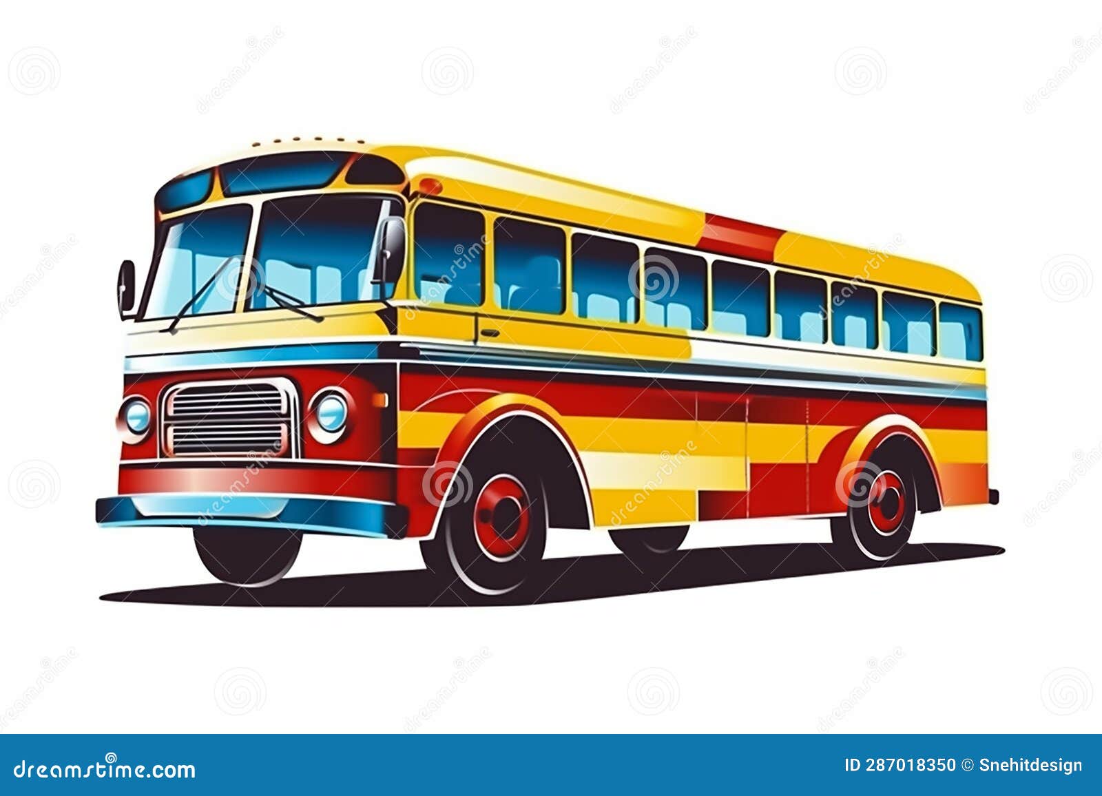 Illustration of Vintage Bus on White Background Stock Illustration ...