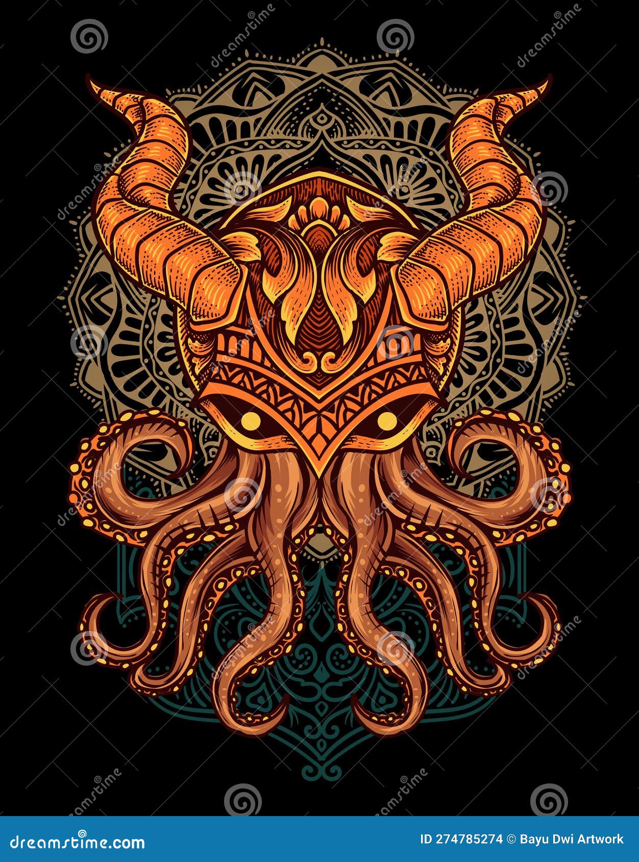Octopus Mandala Coloring Pages For Adults Cartoon Vector ...