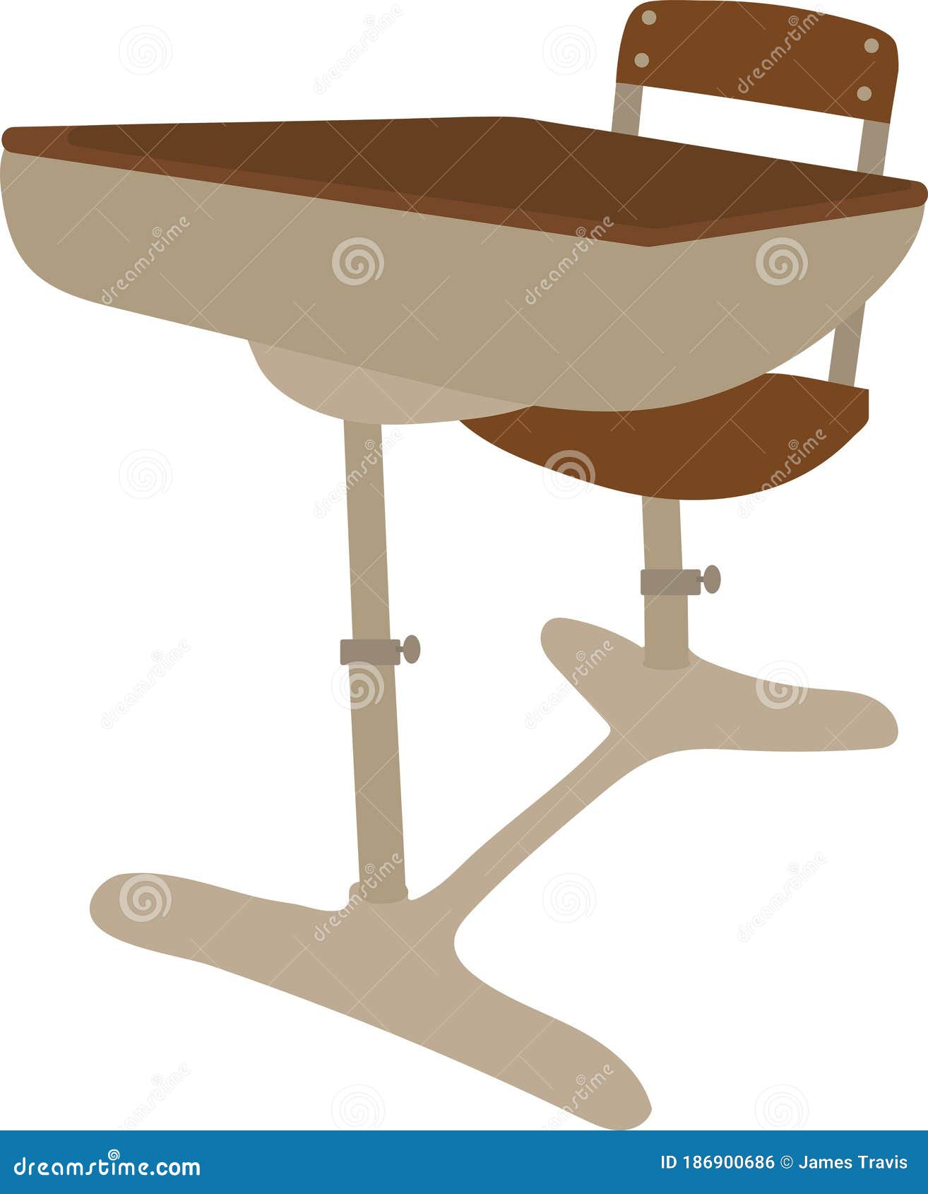 Illustration Vintage Student School Desk Stock Vector - Illustration of ...